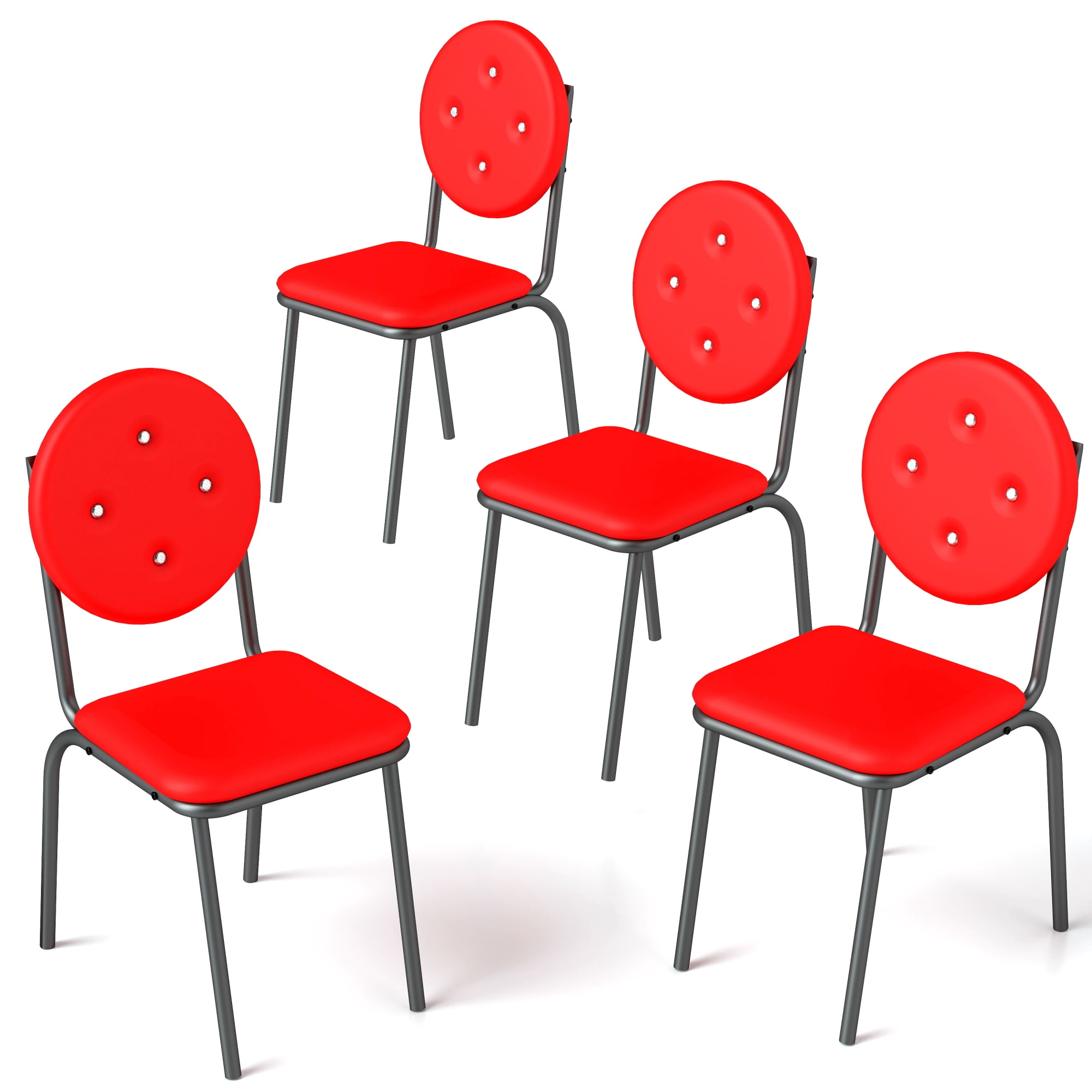 Jopath Bar Stools Set of 4,Modern PU Leather Dining Chairs with ...