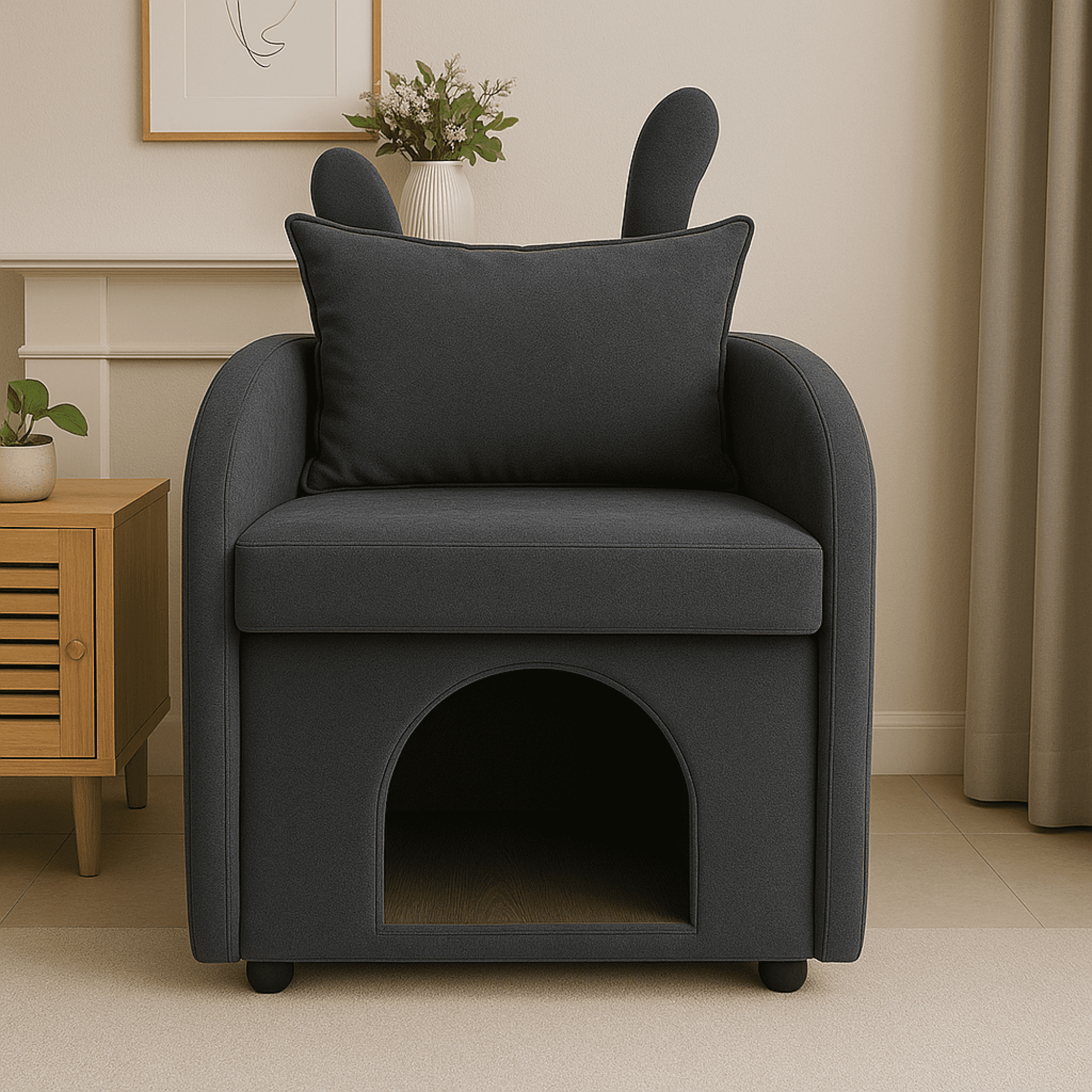 Jopath Bunny-Ear Pet-Friendly Armchair Dual-Use Bunny-Ear Armchair And ...