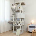 Jopath Cat Condo 84 In Beige Cat Tree Tower Sturdy Large Cat Tower With ...