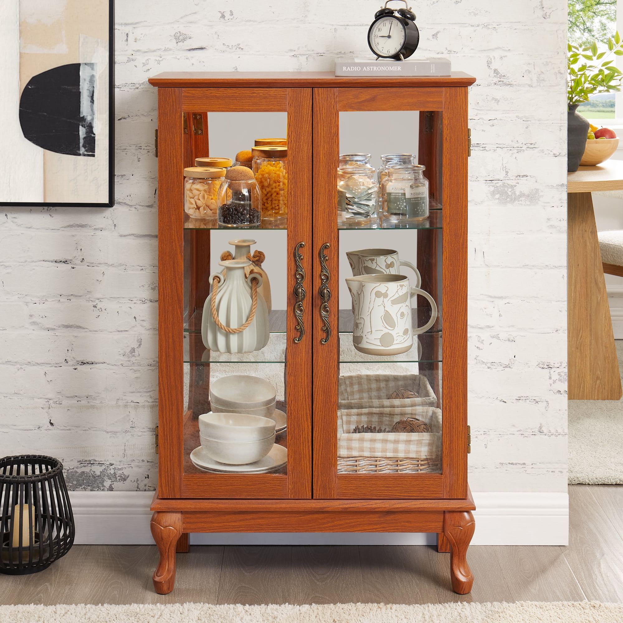 Jopath Display Cabinet with Glass Doors, Curio Cabinet with Adjustable ...
