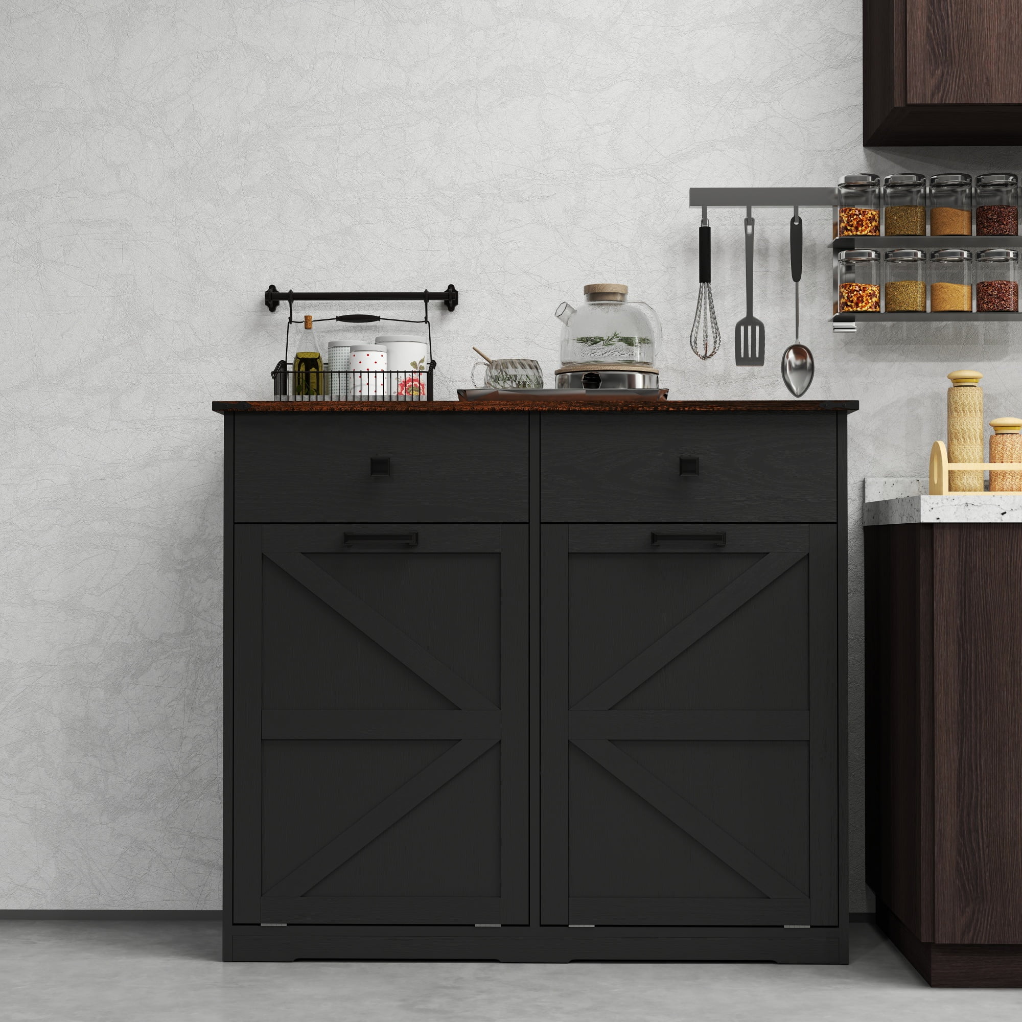 Jopath Farmhouse Double Tilt Out Trash Cabinet for 20 Gallon Trash Cans ...