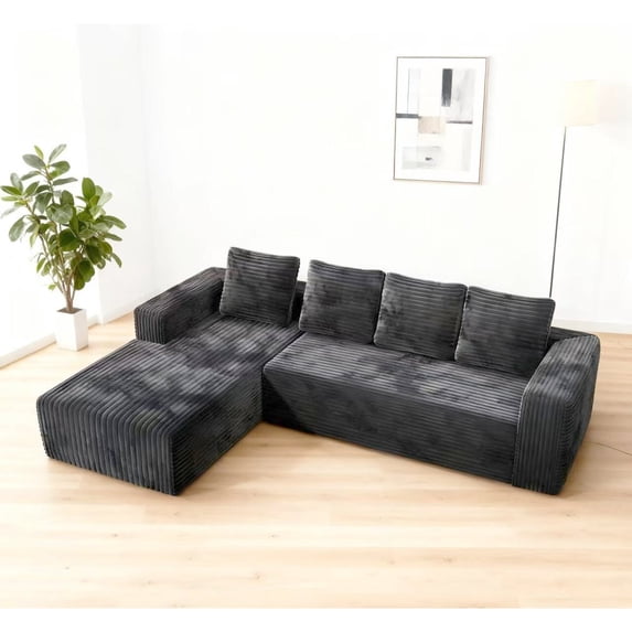 Jopath L-Shape Sofa Couch with Chaise, Cloud Sectional Couch with Deep ...