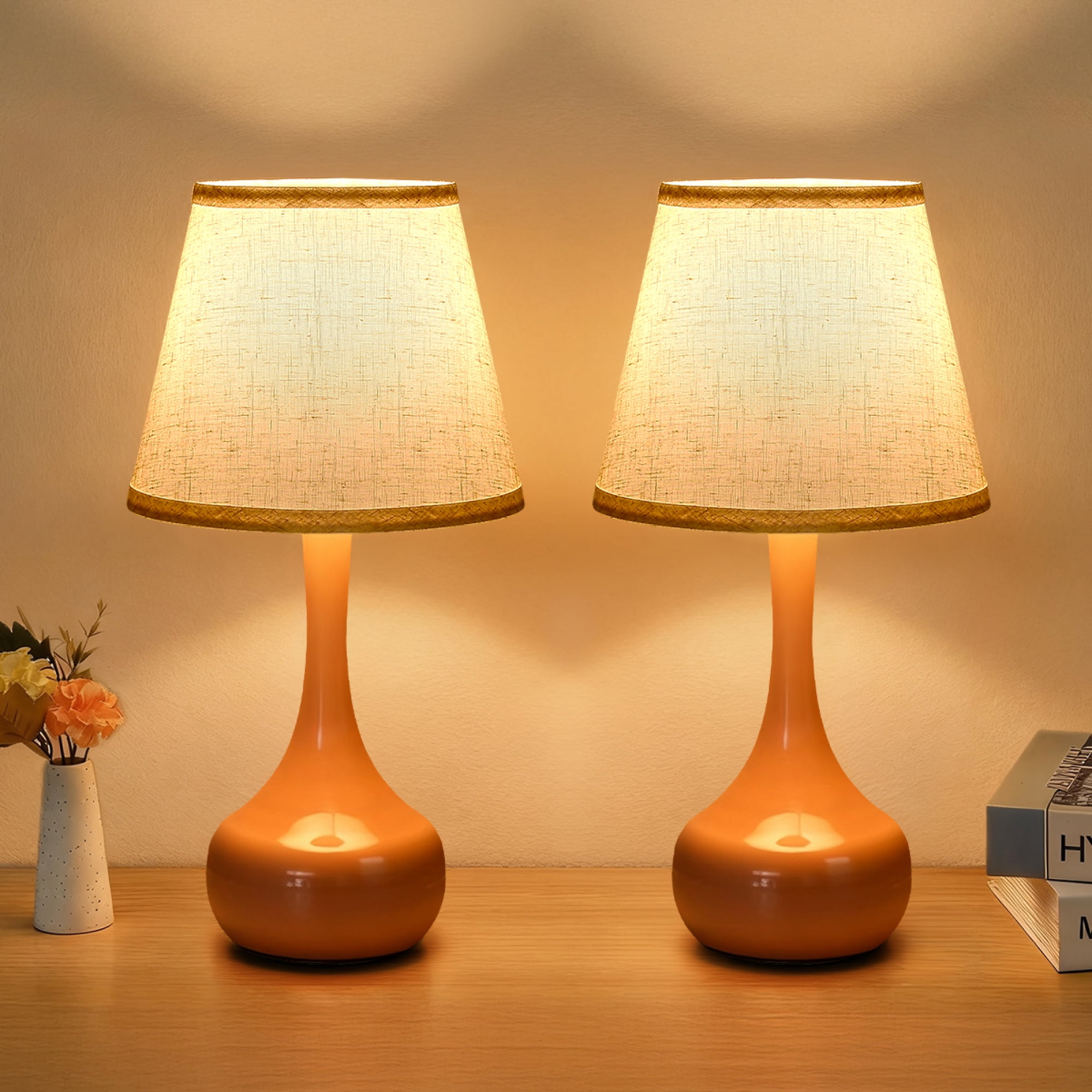 Jopath Set of 2 Table Lamps for Night Stands, 3-Way Dimmable Touch ...