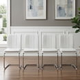 Jopath Set of 4 Modern Dining Chairs with Metal Legs, Pu Leather ...