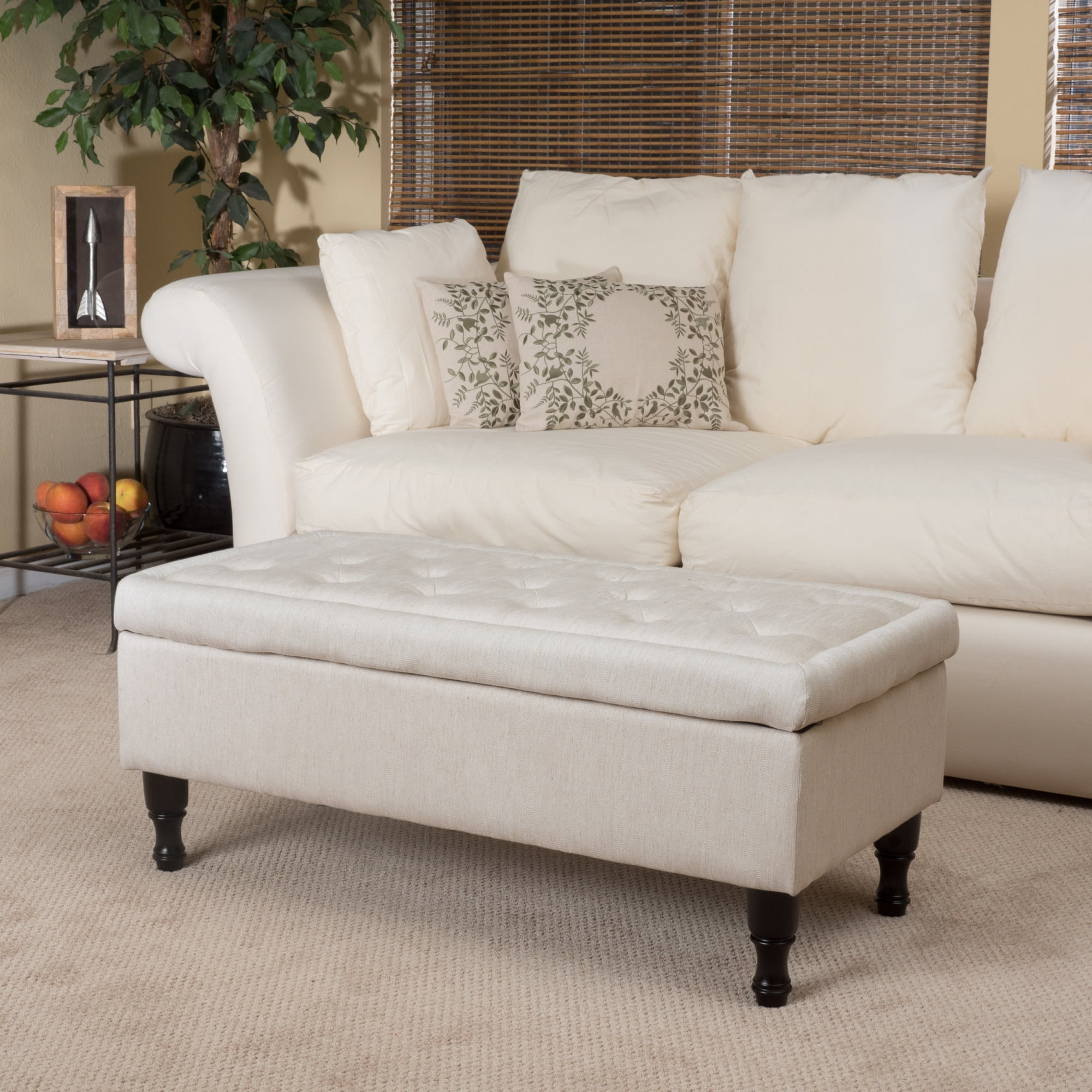 Jopath Storage Ottoman Bench with Solid wood legs, Tufted Ottoman with ...