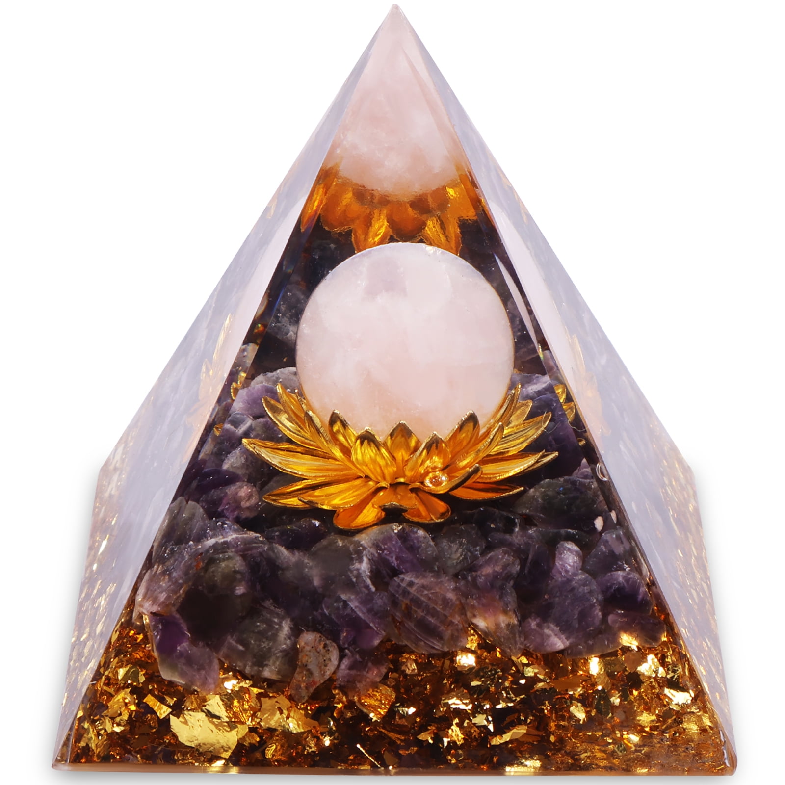 Jopay Orgone Pyramid for Positive Energy, Orgonite Amethyst Obsidian ...