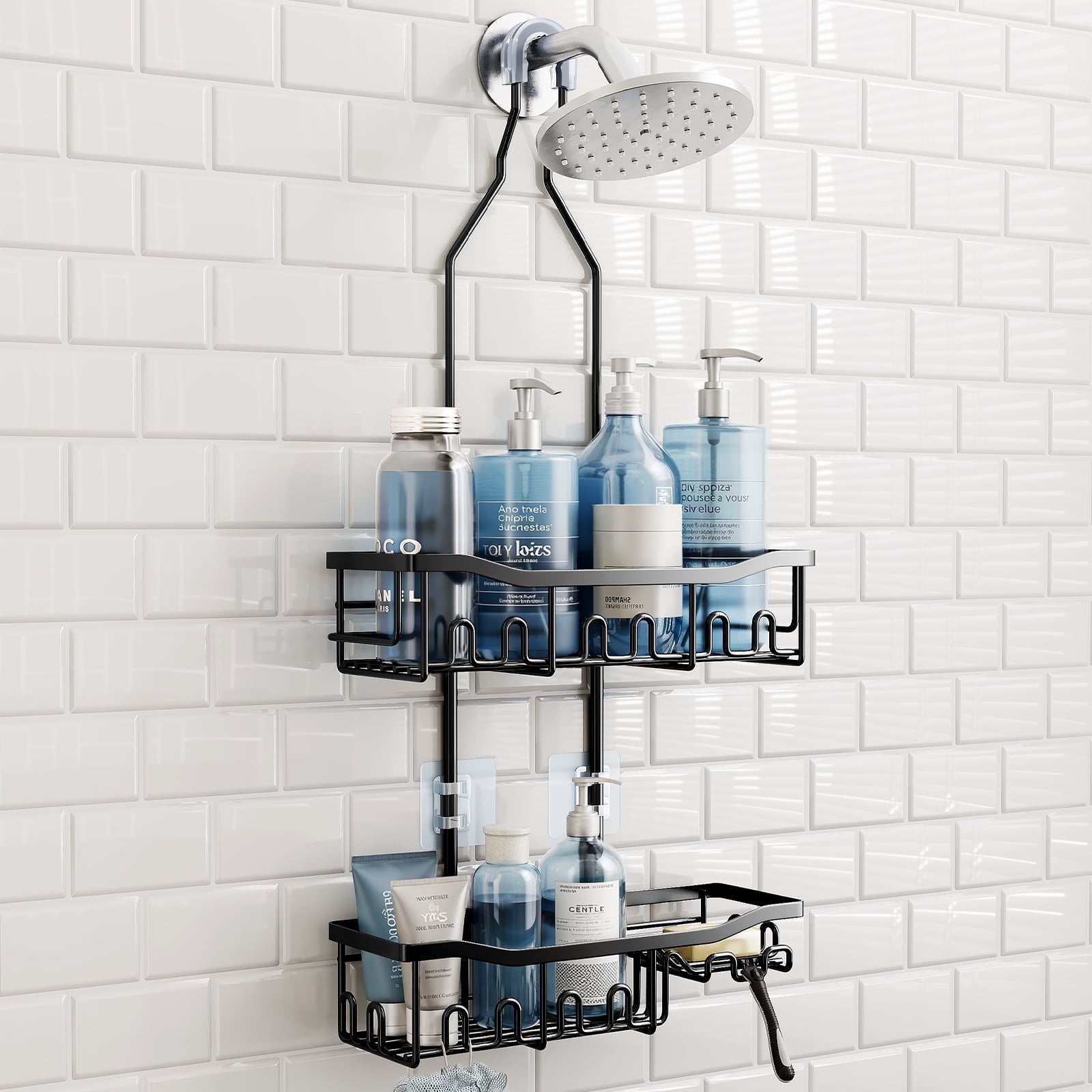 Joqixon Shower Caddy, Rustproof Extended Length Over Showerhead ...