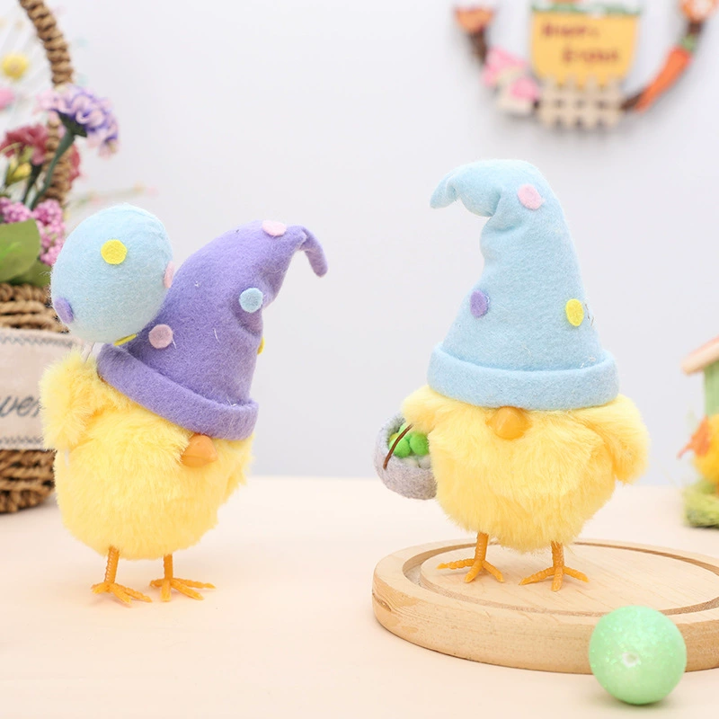 Joqmia 2pcs Easter Chicks Decorations Figurines Spring Chick Wool ...