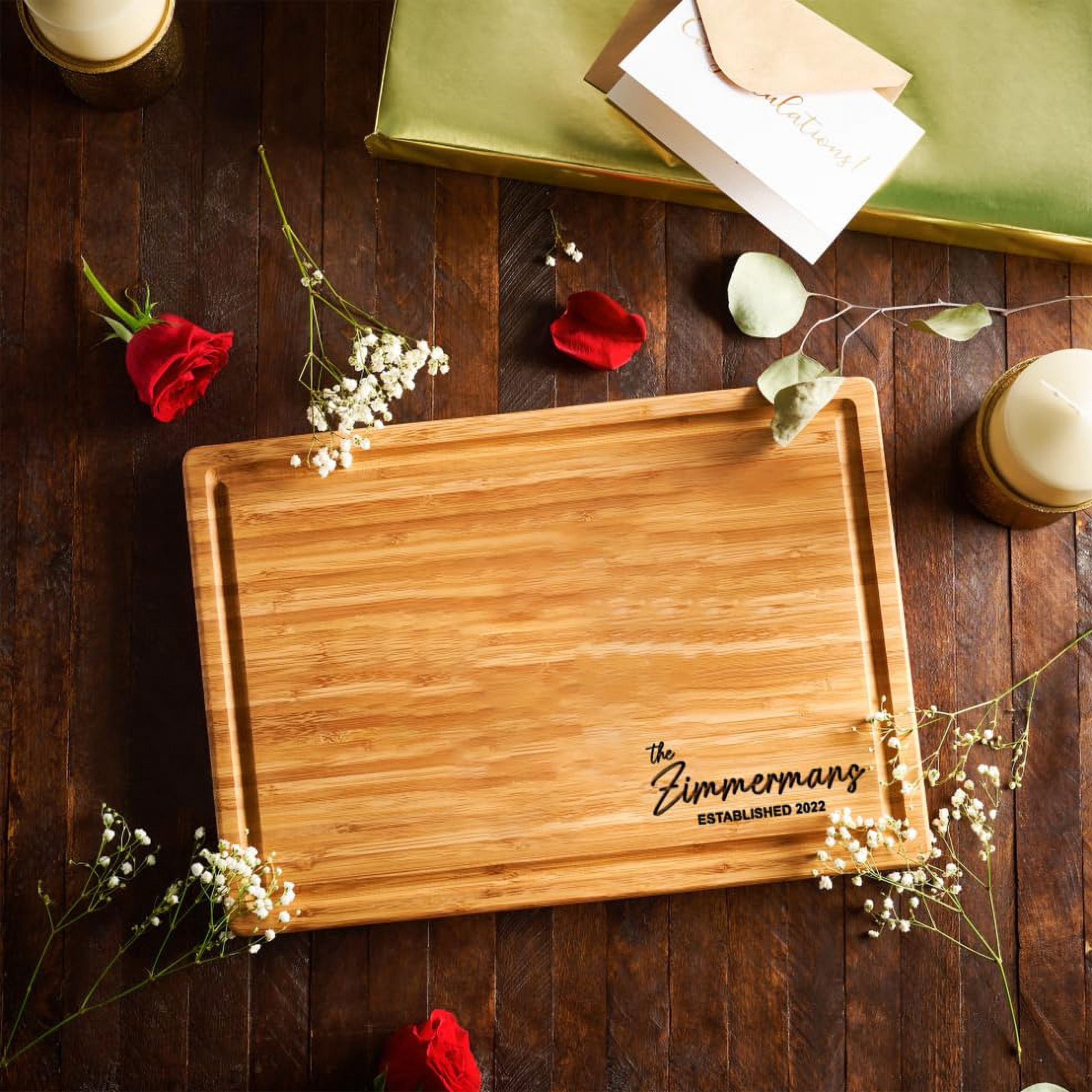 Joqmia Bamboo Cutting Board for Kitchen, Wood Cheese Board, Wooden ...