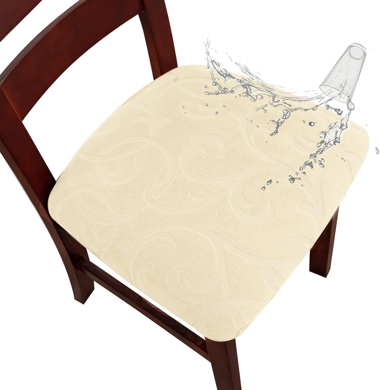 Joqmia Chair Seat Covers Waterproof Dining Room Chair Covers 4 Pack ...