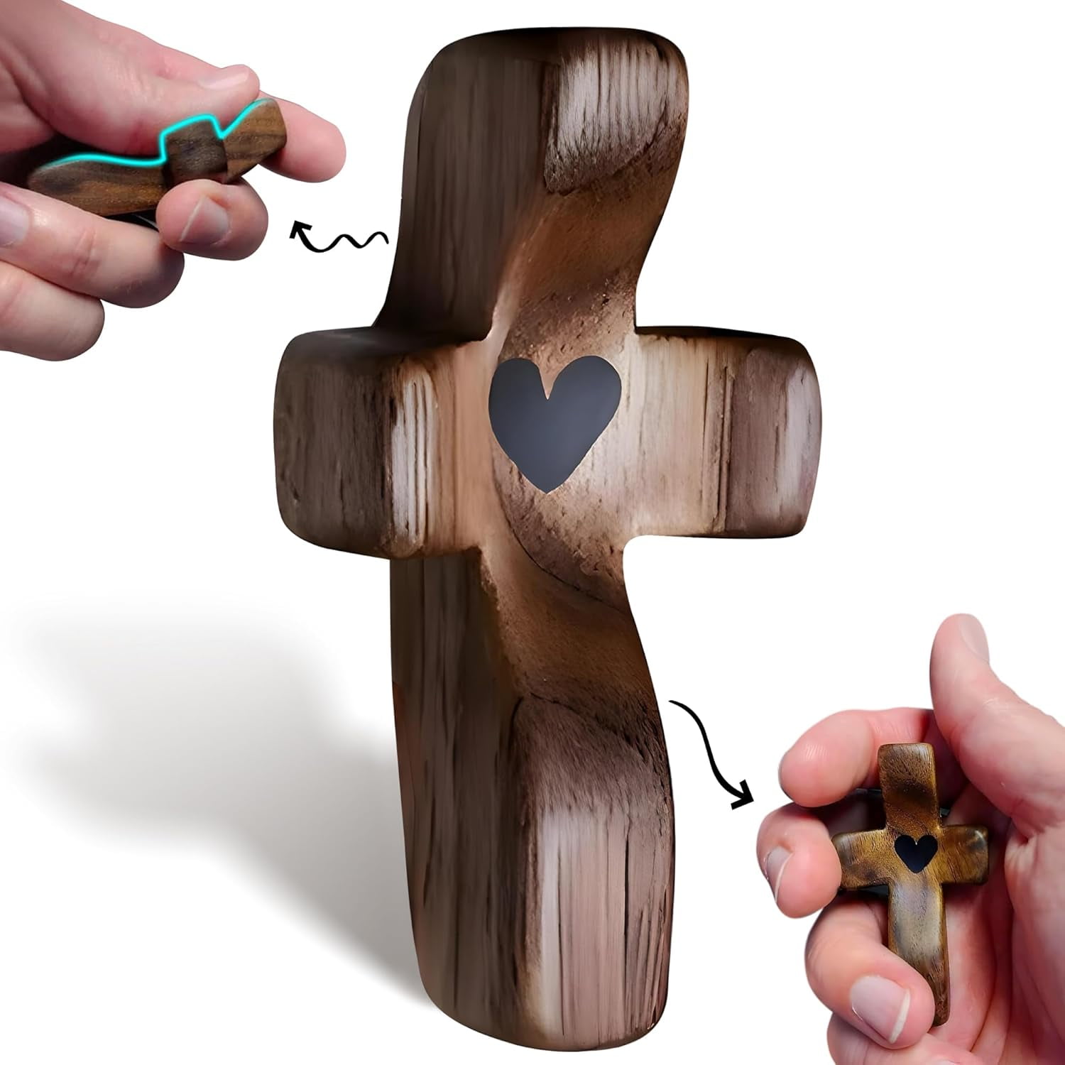 Joqmia Cross My Heart,Wooden Cross,Encouragement Gift Stress Relief ...