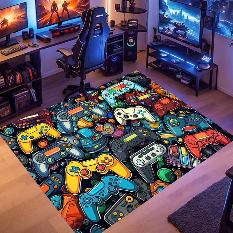 Joqmia Gaming Rug - Gamer Rug for Game Room, Gamer Rugs for Bedroom ...