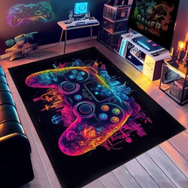 NEBOTON Gamer Decor Rug, Gaming Carpet for Boys Bedroom, Video Game ...