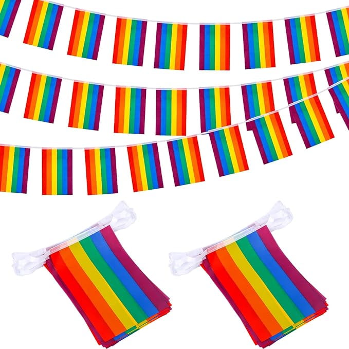 Joqmia Rainbow Flag Banners Pride Decor Rainbow String Flags Bunting ...