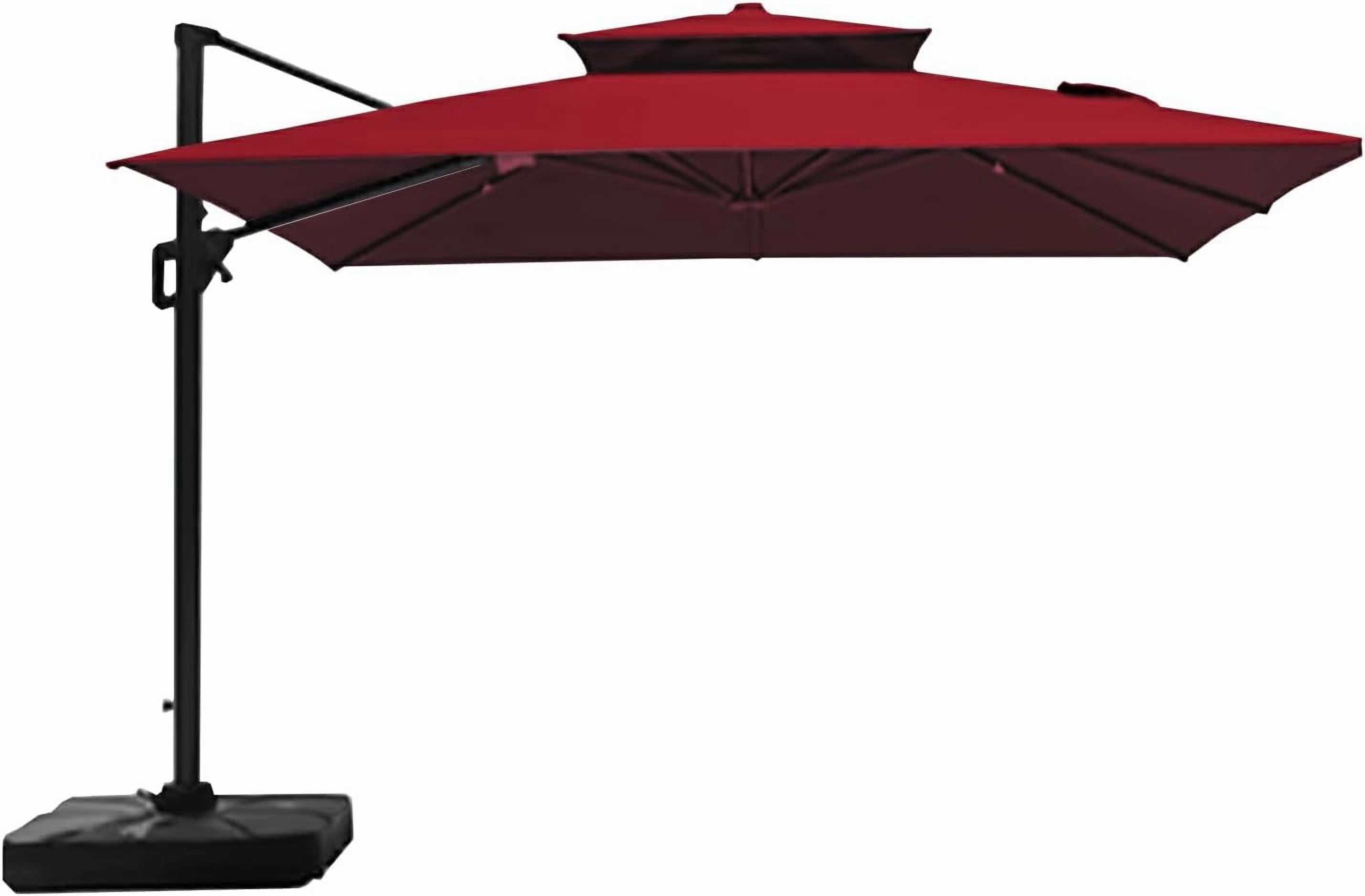 Joqmia Square Patio Umbrella Canopy 2 Tier Top Cover Replacement 8 Ribs ...