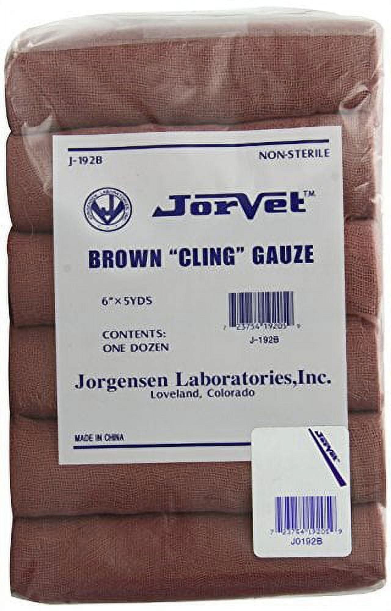 JorVet Brown Cling Gauze, 6" x 5 Yards, 12 Rolls HSA/FSA Eligible ...