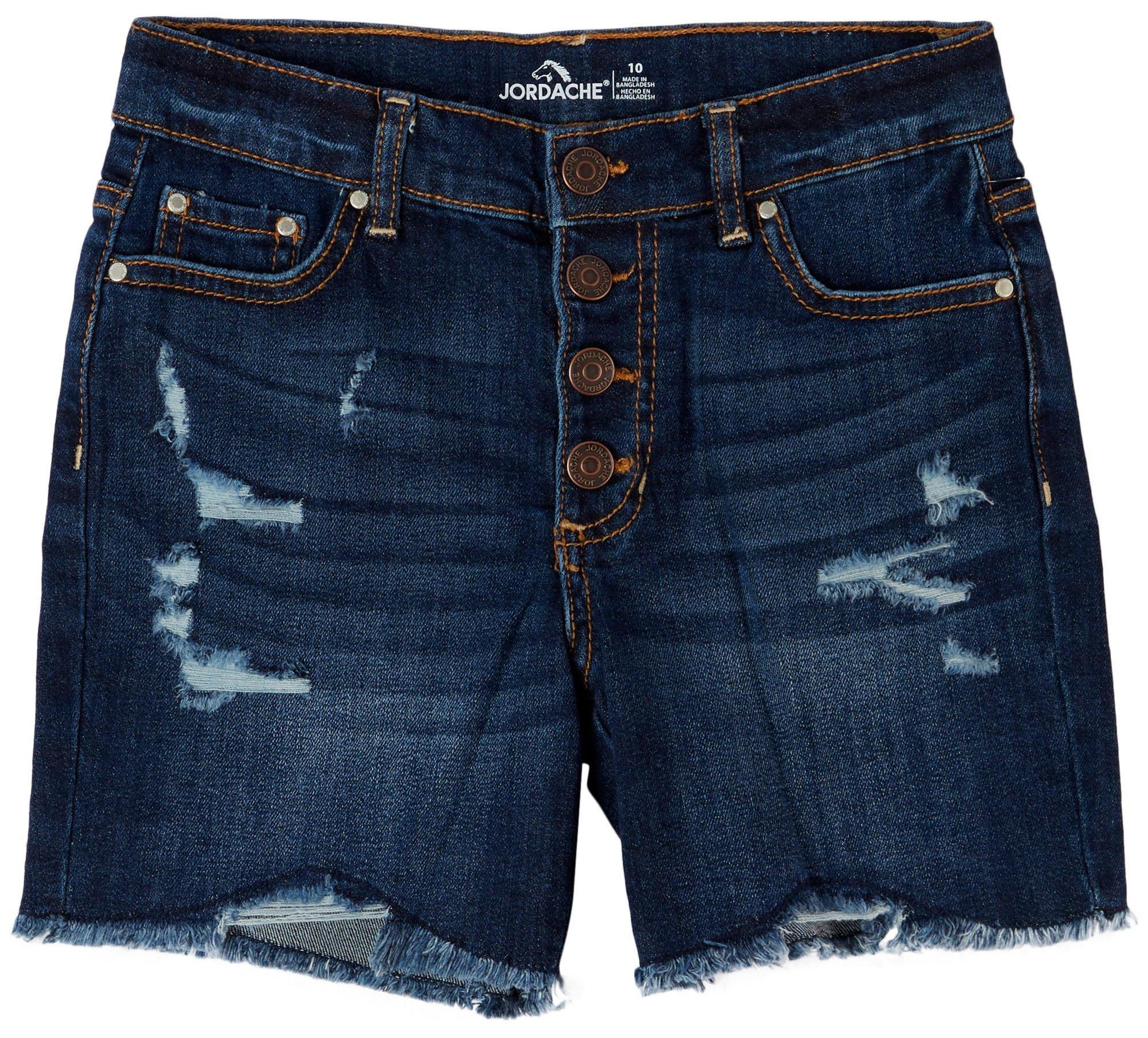 Jordache Girls Exposed Button Midi Short, Sizes 5-18 - Walmart.com