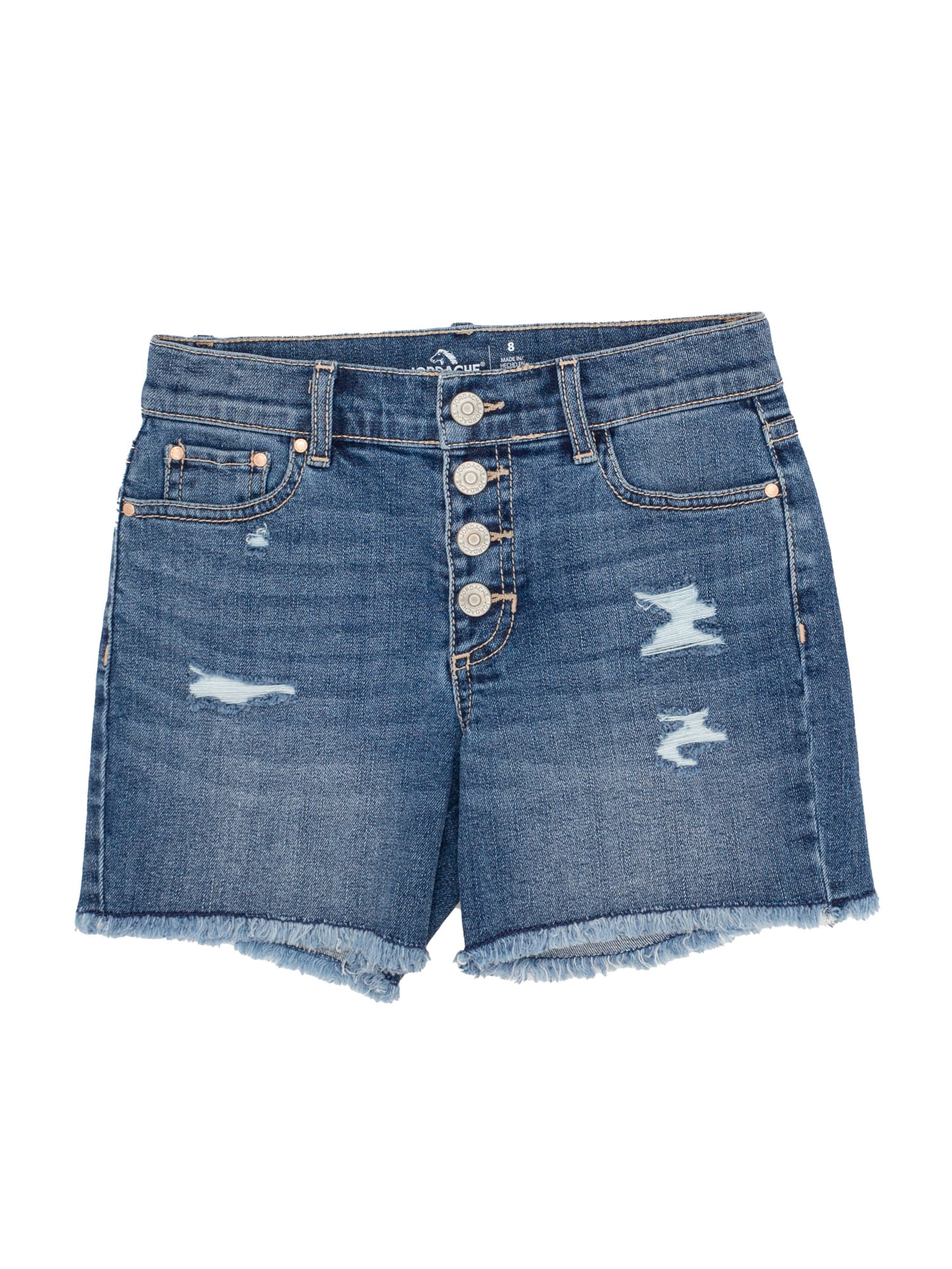 Jordache Girls Exposed Button Midi Short, Sizes 5-18 - Walmart.com