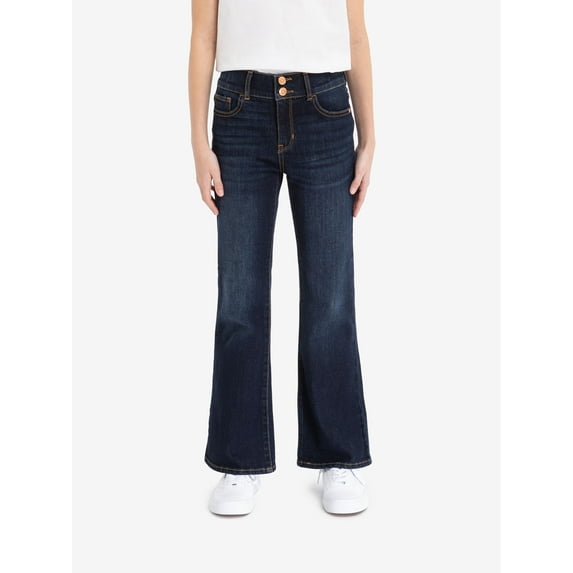 Jordache Girls High Rise Flare Jeans, Sizes 5-18, Stretch Denim, Dark ...