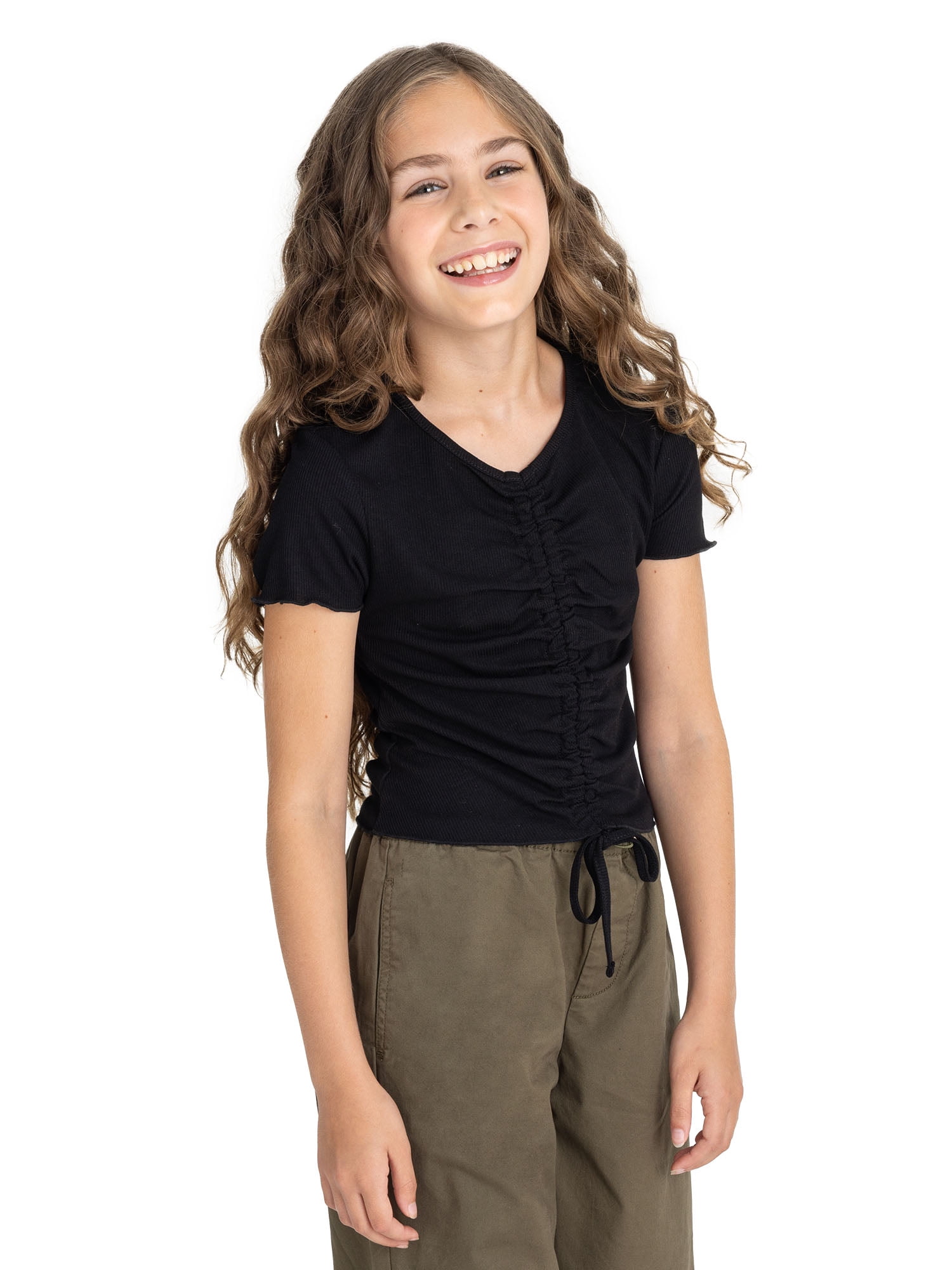 Jordache Girls Ruched Front Top, Sizes 4-18 - Walmart.com