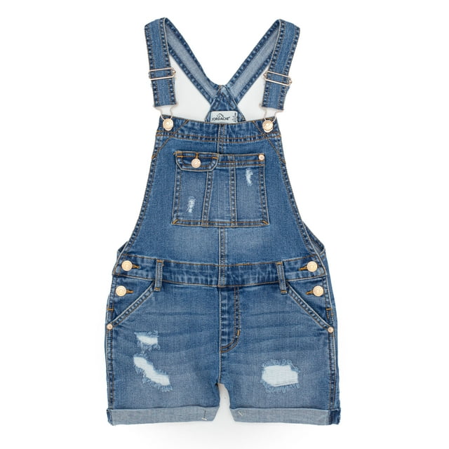 Jordache Girls Stretch Denim Adjustable Straps, Shortall, Overalls ...