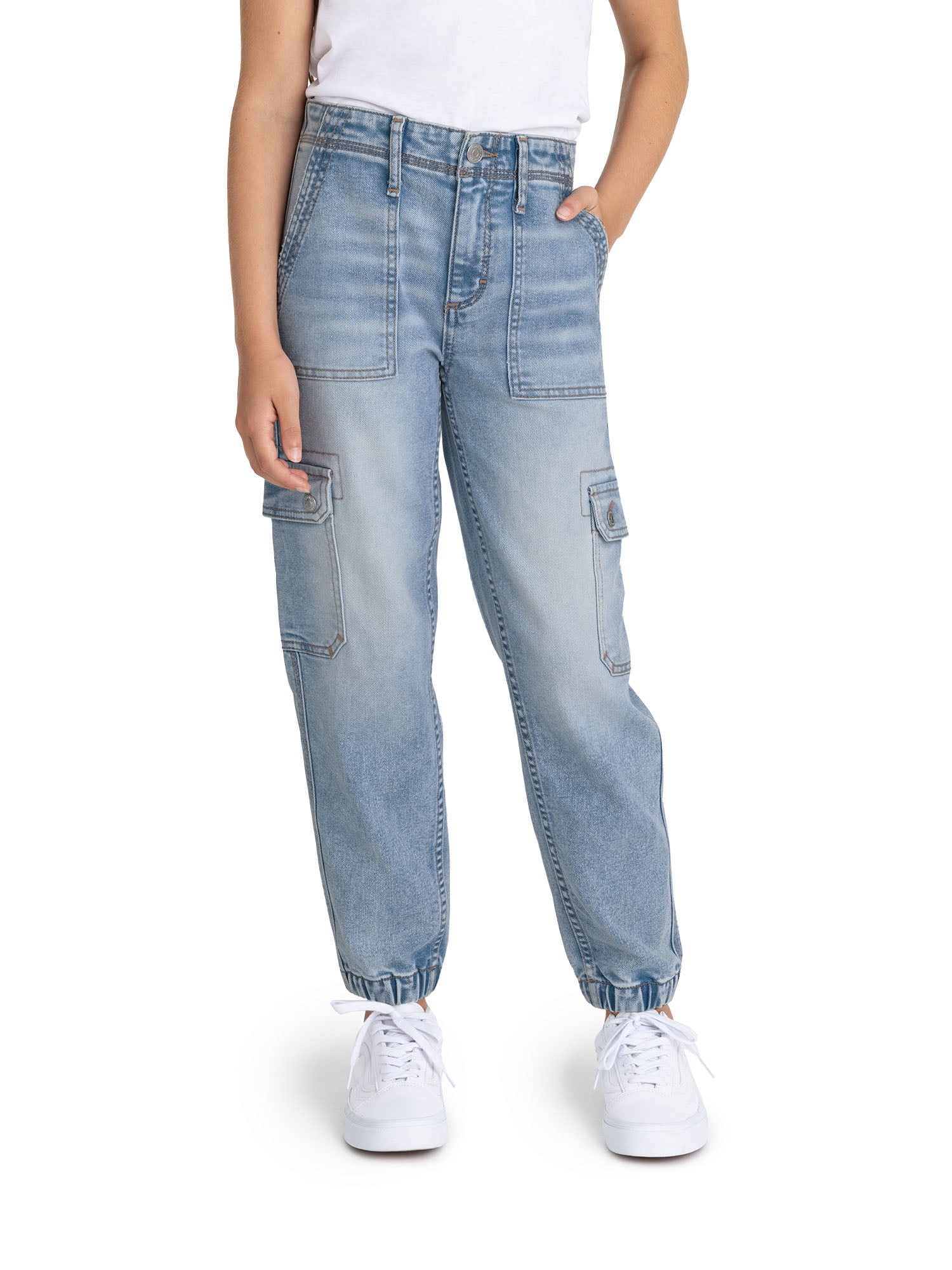 Jordache Girls Utility Denim Joggers, Sizes 6-18 - Walmart.com