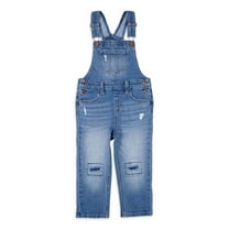 KIDSCOOL SPACE Girls Denim overalls, Deep Blue,, Bibs Washed Stretchy ...