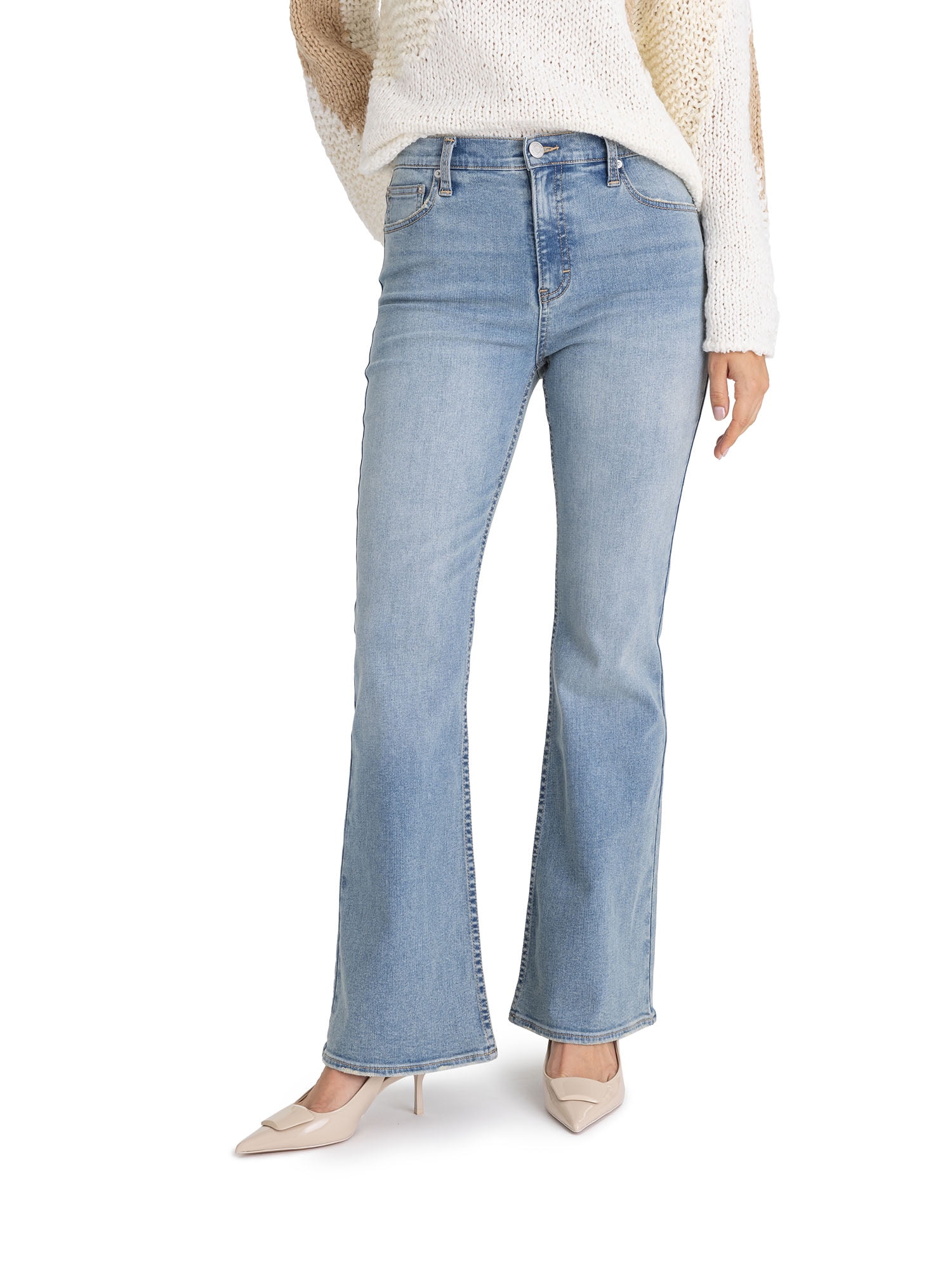 Jordache Women's High Rise Flare Jeans, Available in 27", 30", 32 ...