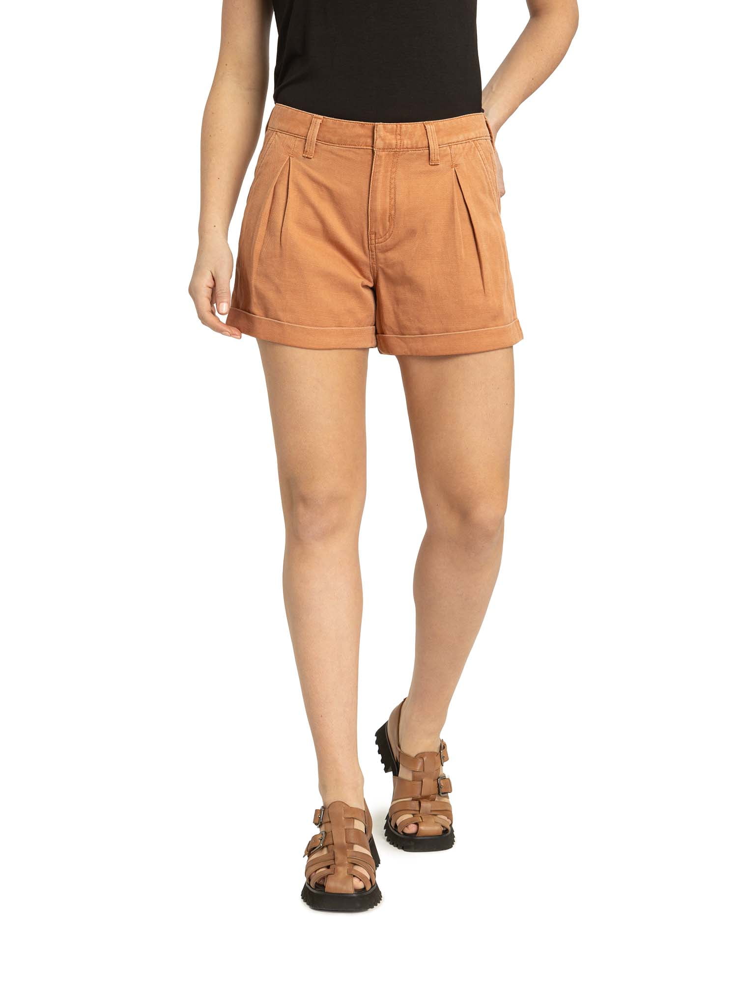 Jordache Women's High Rise Pleated Rolled Cuff Short - Walmart.com