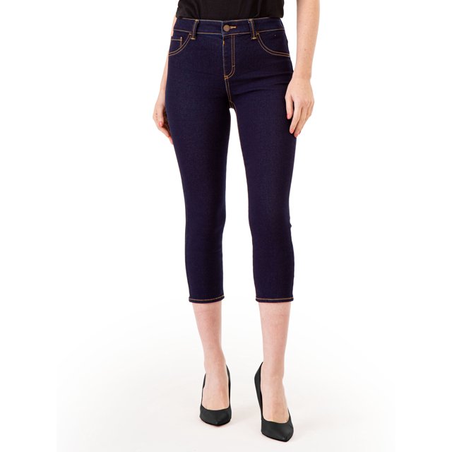 Jordache Women's High Rise Pull On Super Skinny Capri Jeans - Walmart.com