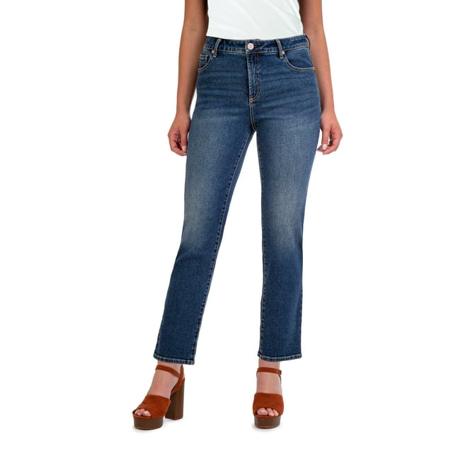 Jordache women's High Rise Straight Jeans - Walmart.com