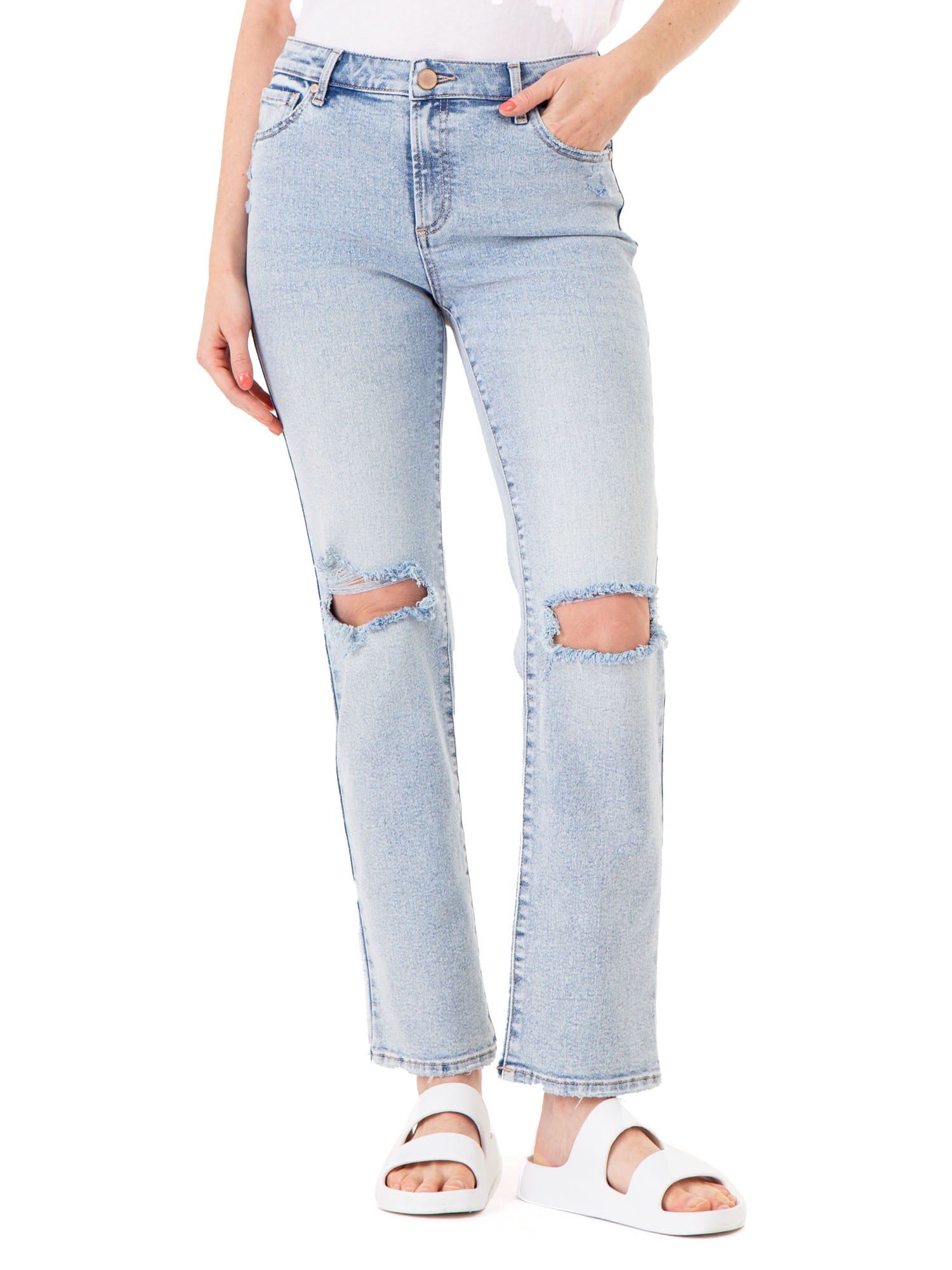 Jordache Women's High Rise Straight Jeans, Sizes 2-22 - Walmart.com