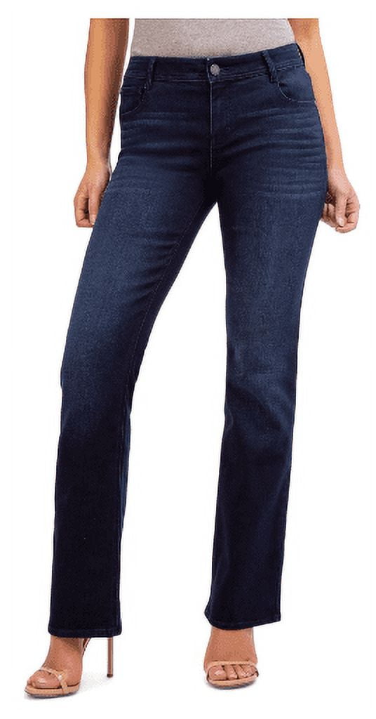 Jordache Women’s Mid Rise Bootcut Jeans, Regular and Short Inseam ...