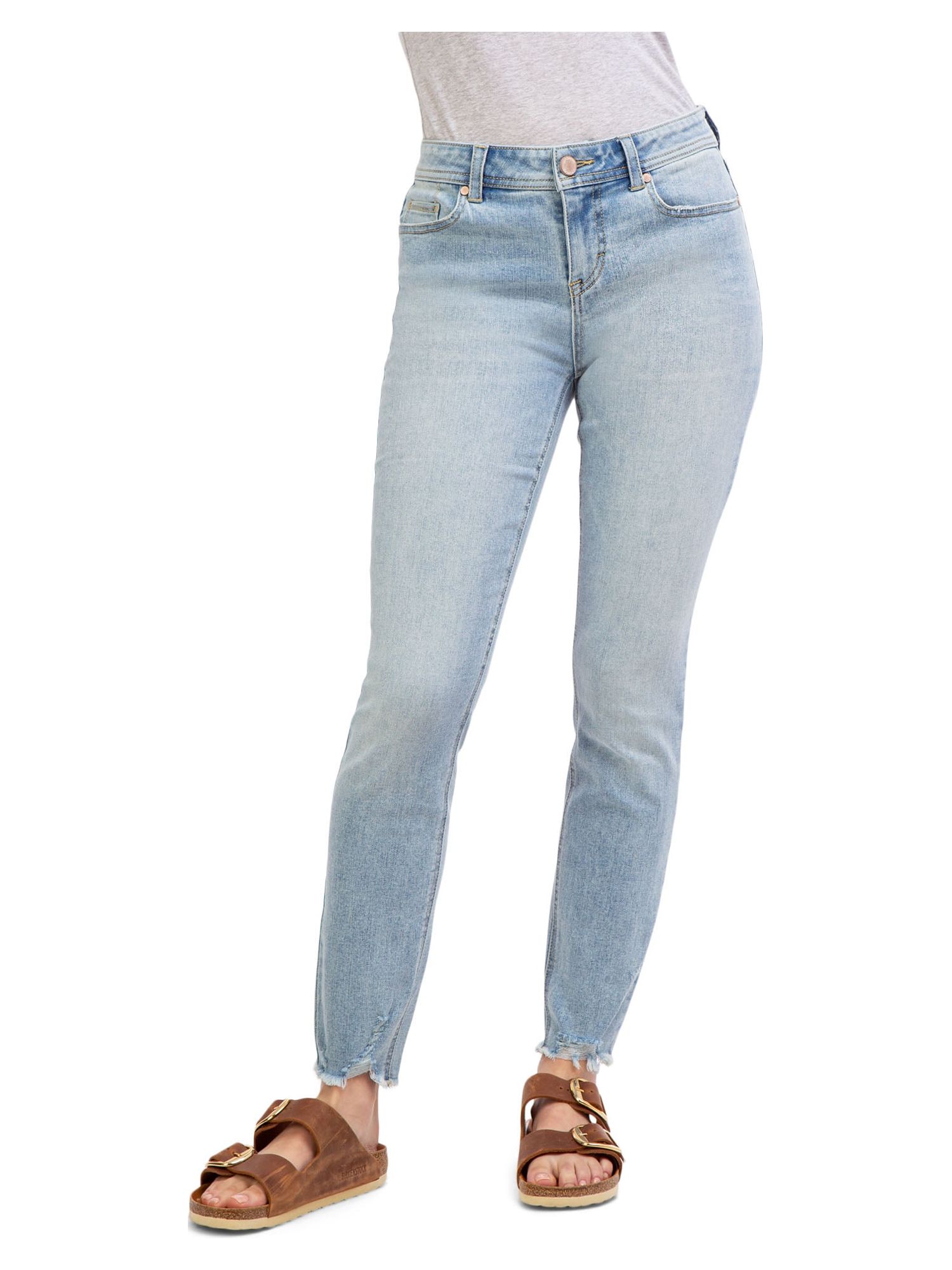 Jordache Women's Mid Rise Skinny Jeans, Regular and Short Inseams ...