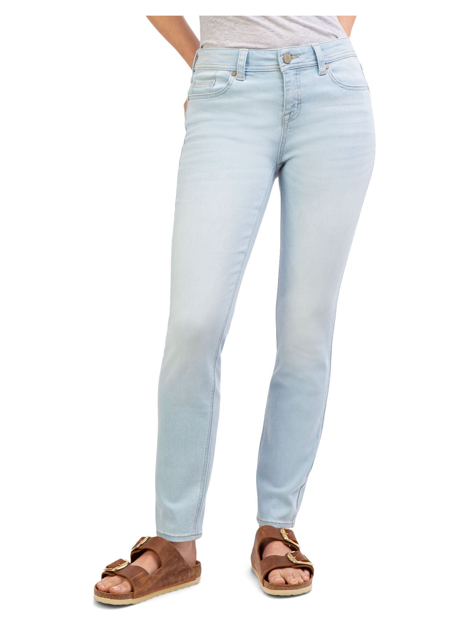 Jordache Women's Mid Rise Skinny Jeans, Regular and Short Inseams ...