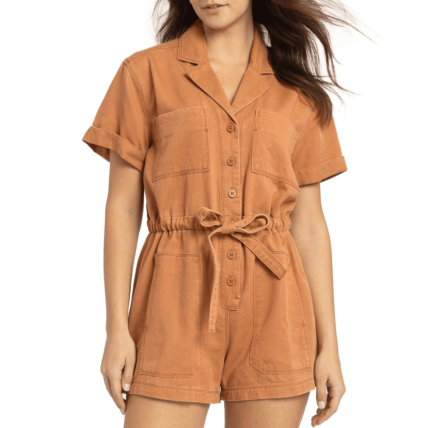 Jordache Women's Romper Soft Elastic Waistband Relaxed Fit with Pockets ...