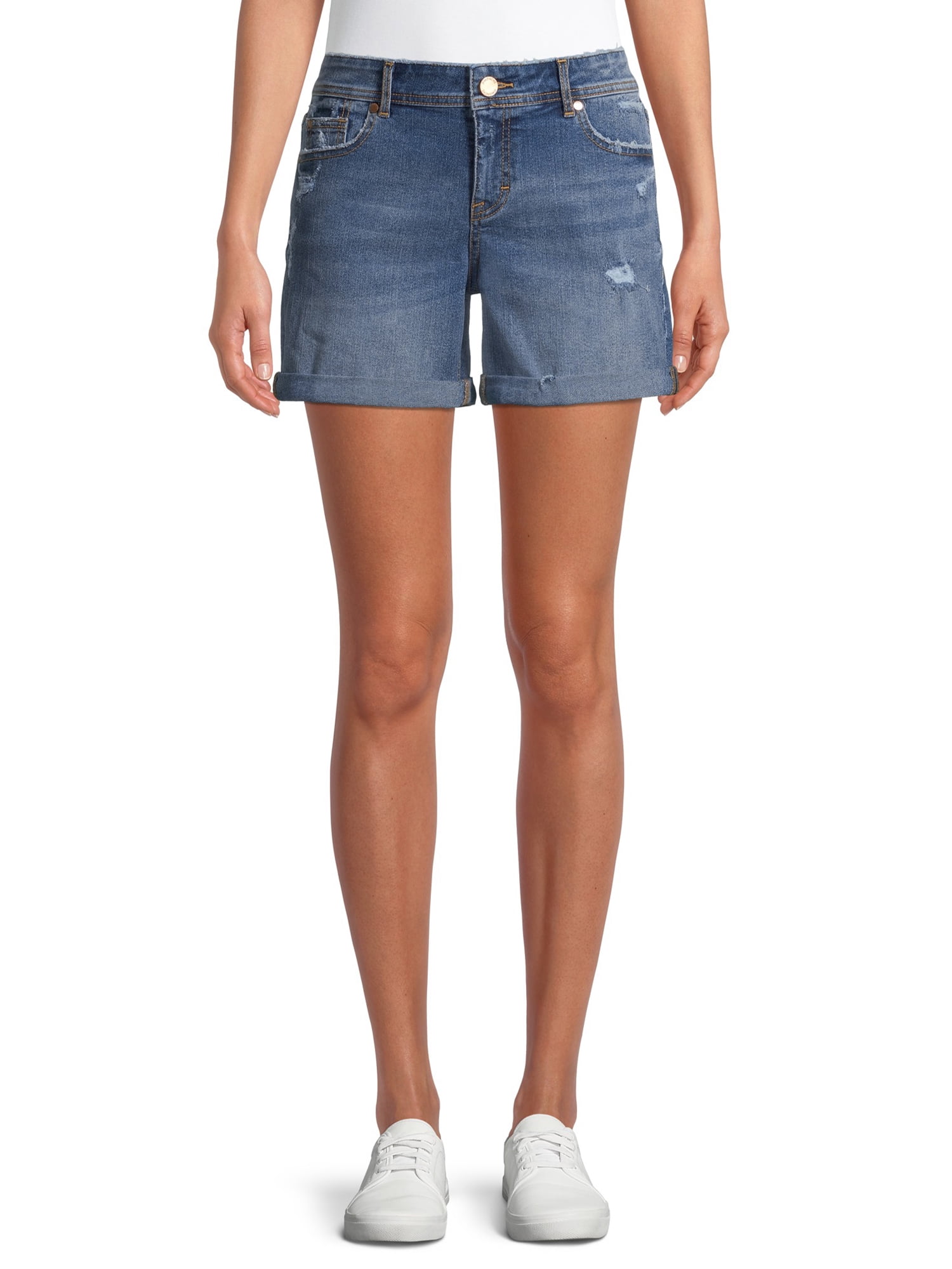Jordache Women's High Rise Relaxed Boyfriend Rolled Cuff Short ...
