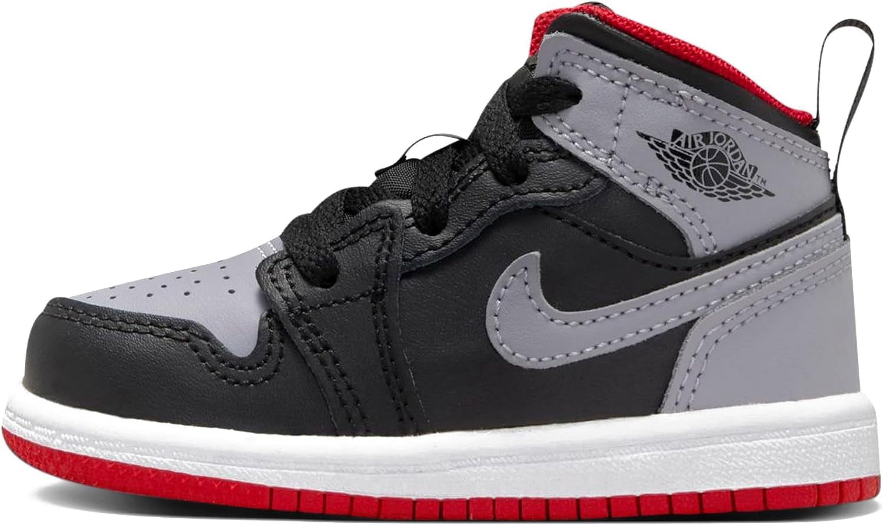 Toddler's Jordan 1 Mid Black/Cement Grey-Fire Red (DQ8425 006) - 5 ...