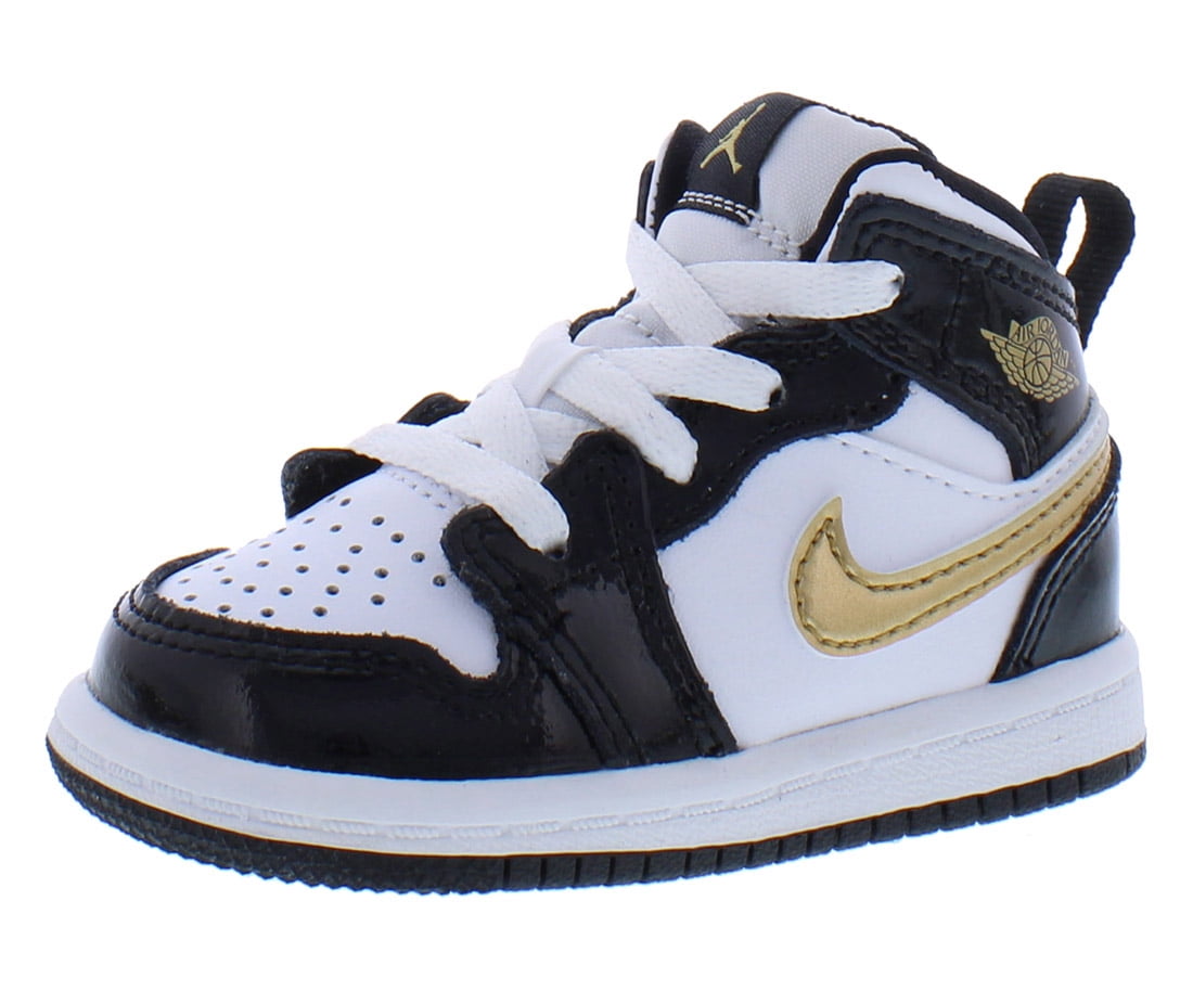 Toddler's Jordan 1 Mid SE Black/Metallic Gold-White (BQ6933 007) - 4 ...