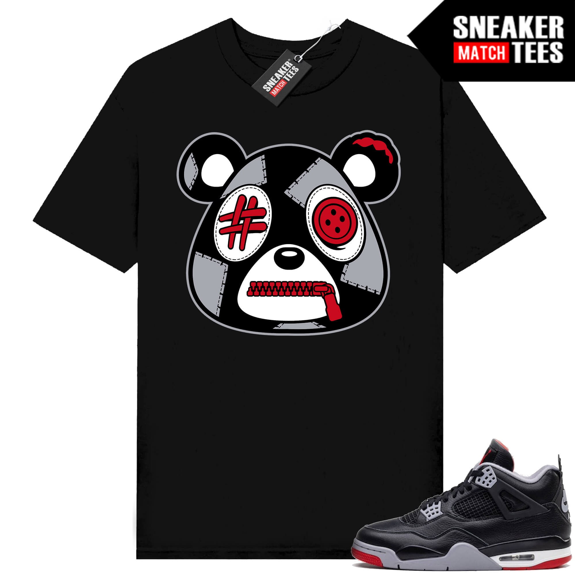 Jordan 4 Bred Reimagined matching Sneaker Match Tees Black ...