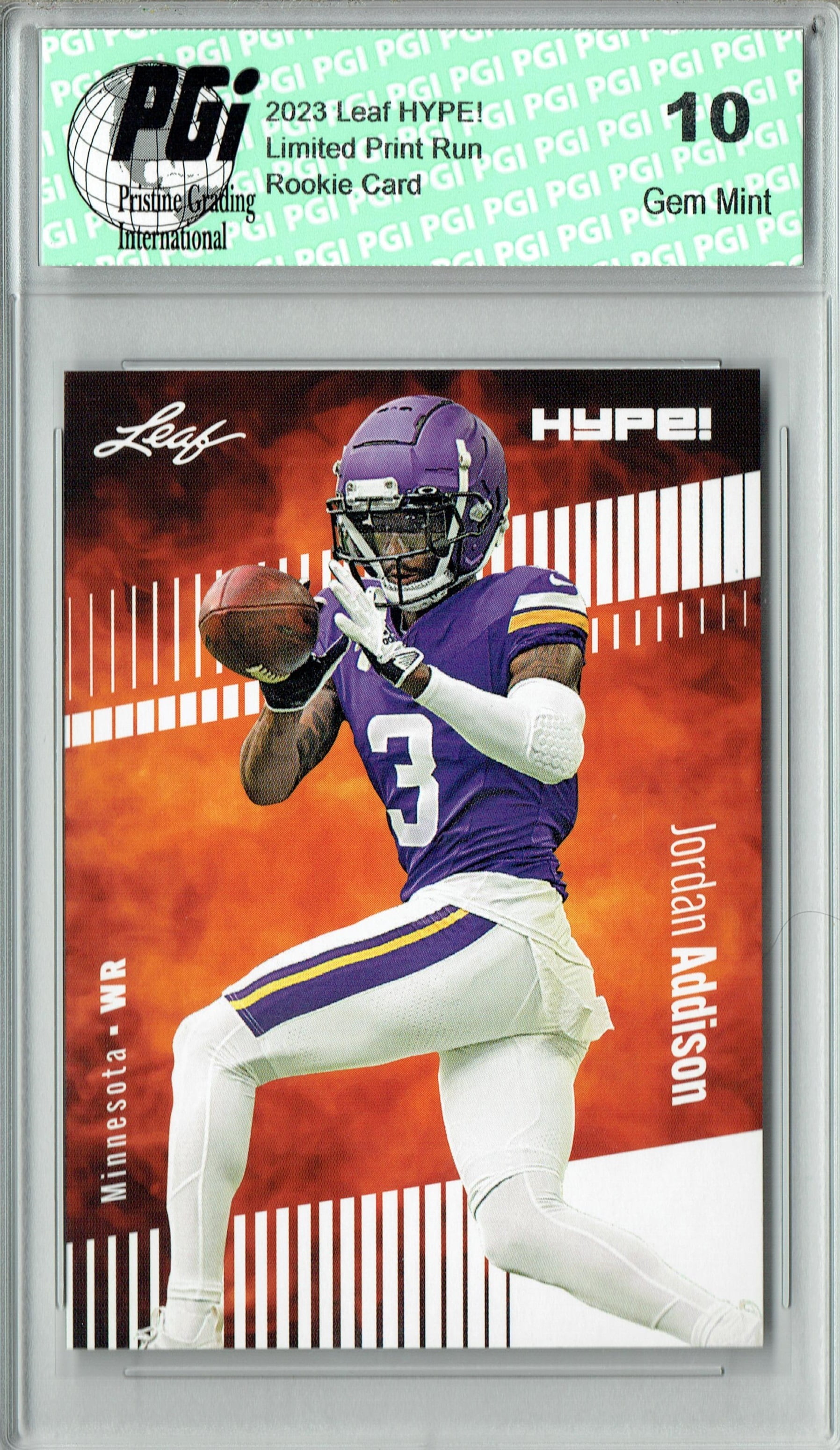 Jordan Addison 2023 Leaf HYPE! #127 Only 5000 Made! Vikings Rookie Card ...