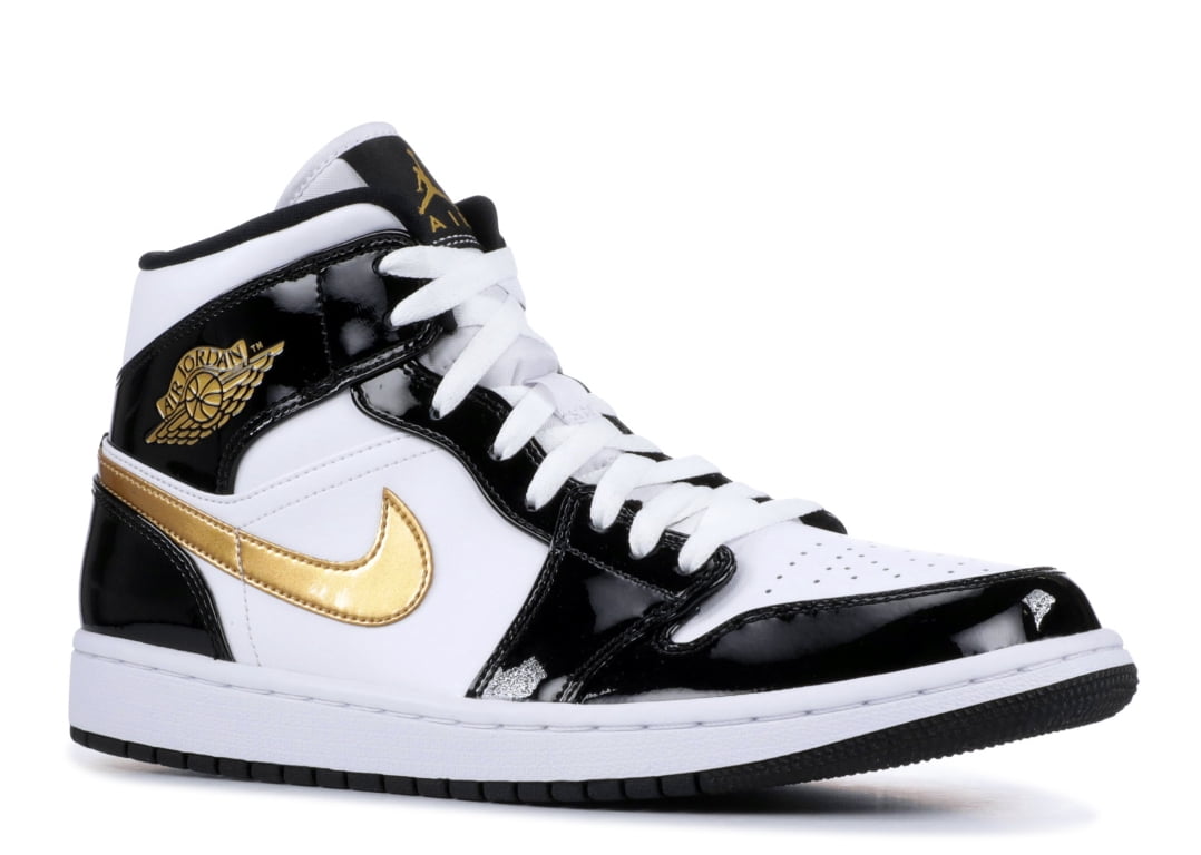 Air Jordan Men's 1 Mid SE 'Patent Metallic Gold' Retro Basketball ...