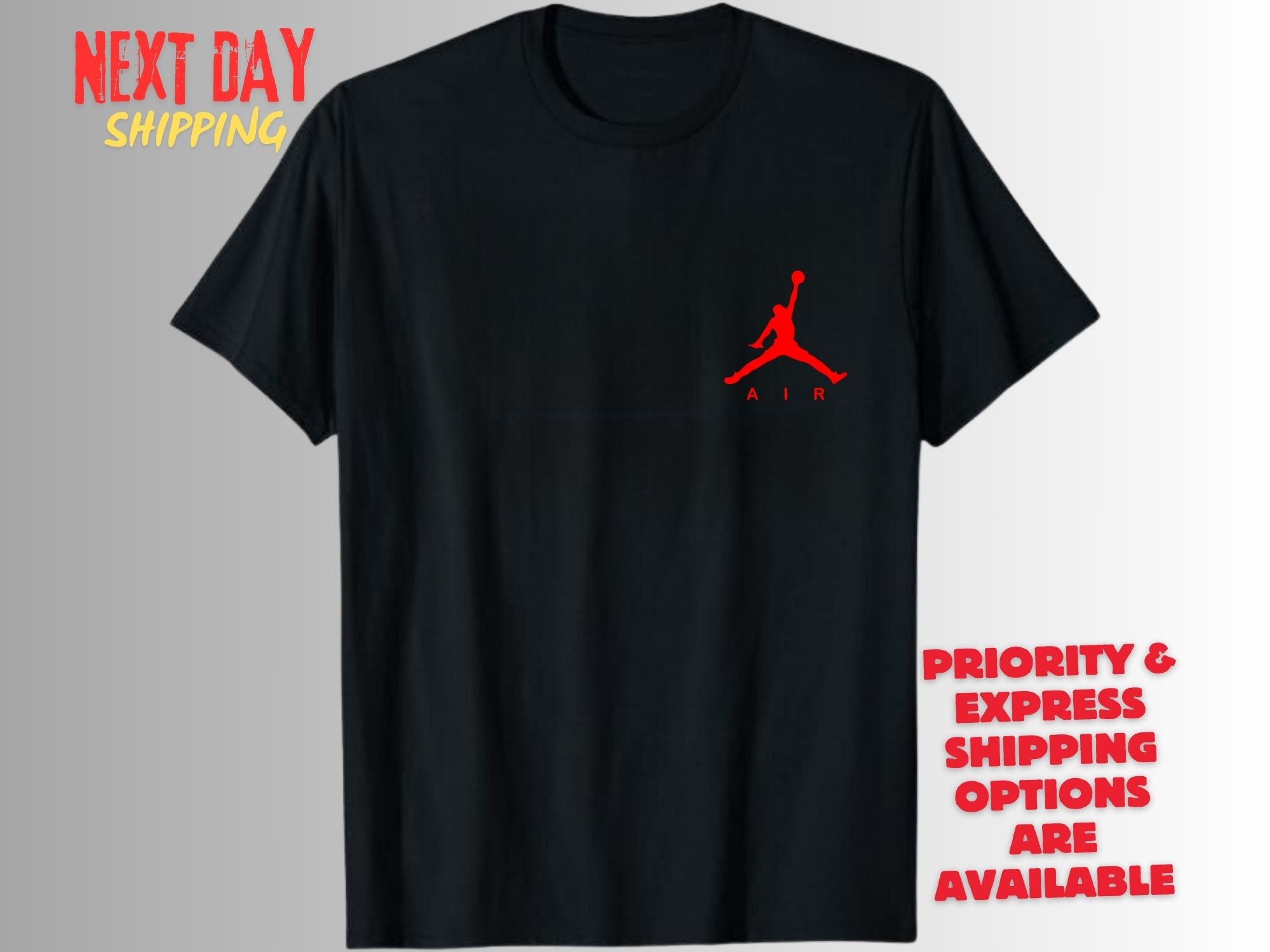 Jordan Air Red Left Chest Logo T-Shirt Shirt, Size S, Tee Navy New ...