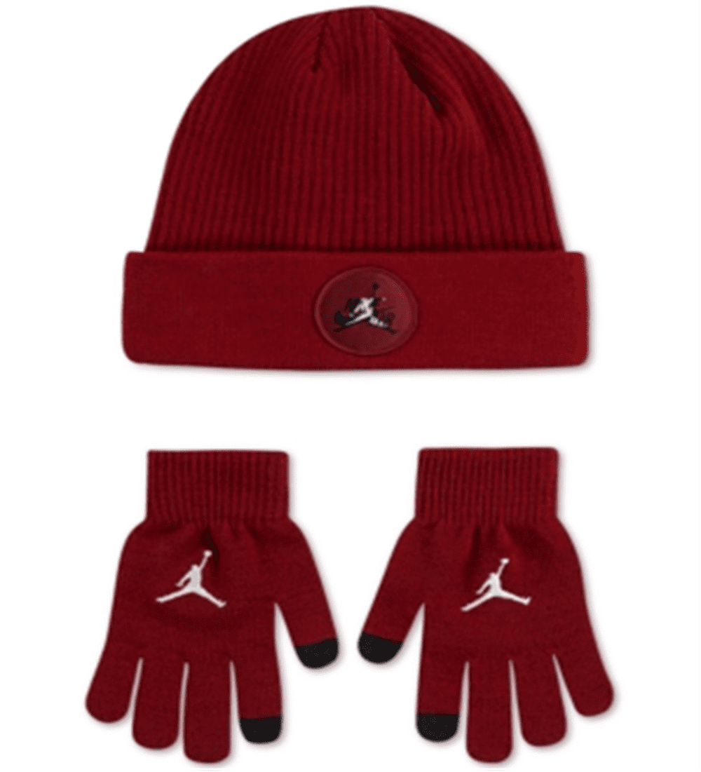 Jordan Big Boy's 2 Pc Jumpman Classic Beanie & Gloves Set Red Size Y ...