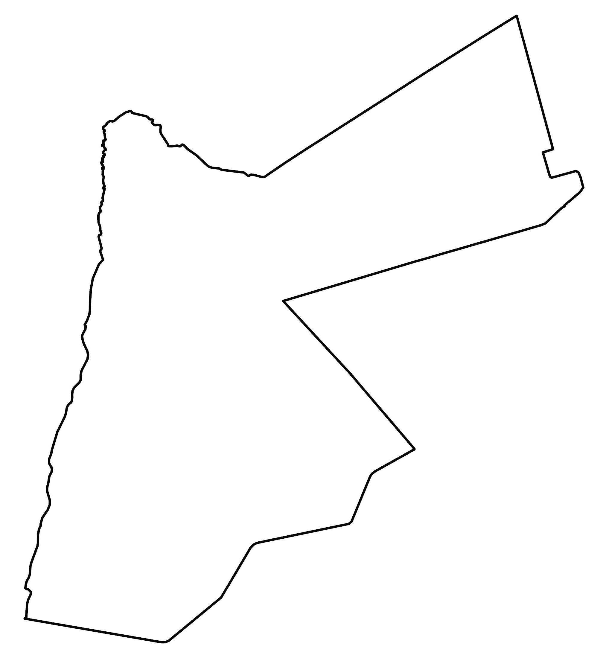 Jordan Blank Outline Map GLOSSY POSTER PICTURE PHOTO PRINT BANNER ...