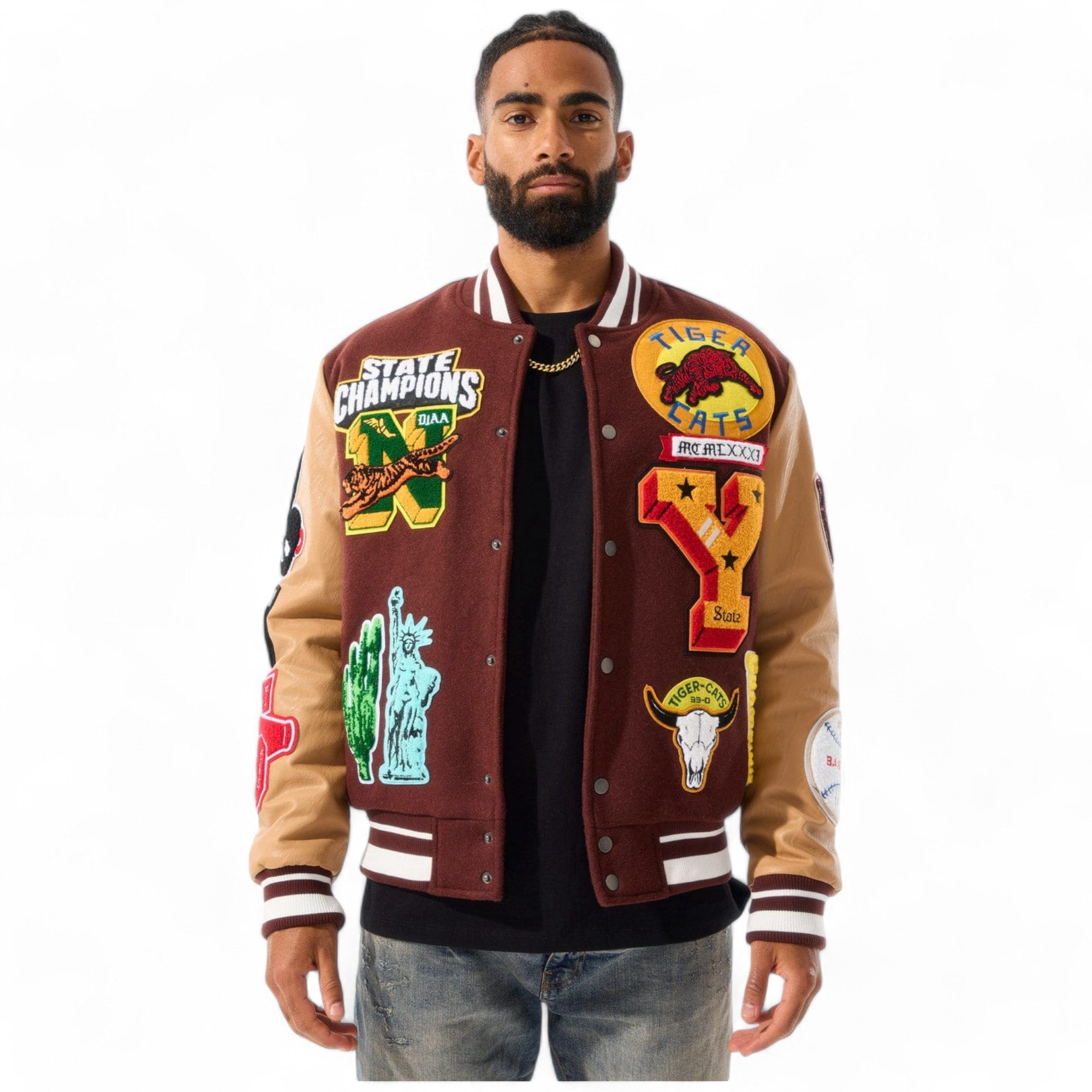 Jordan Craig Men Varsity Jacket Empire City (Ruby) - Walmart.com