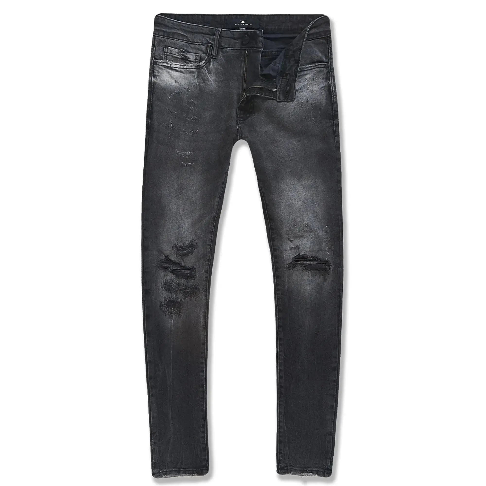 Jordan Craig Men Sean Knee Shreds Jeans (Black Shadow) - Walmart.com