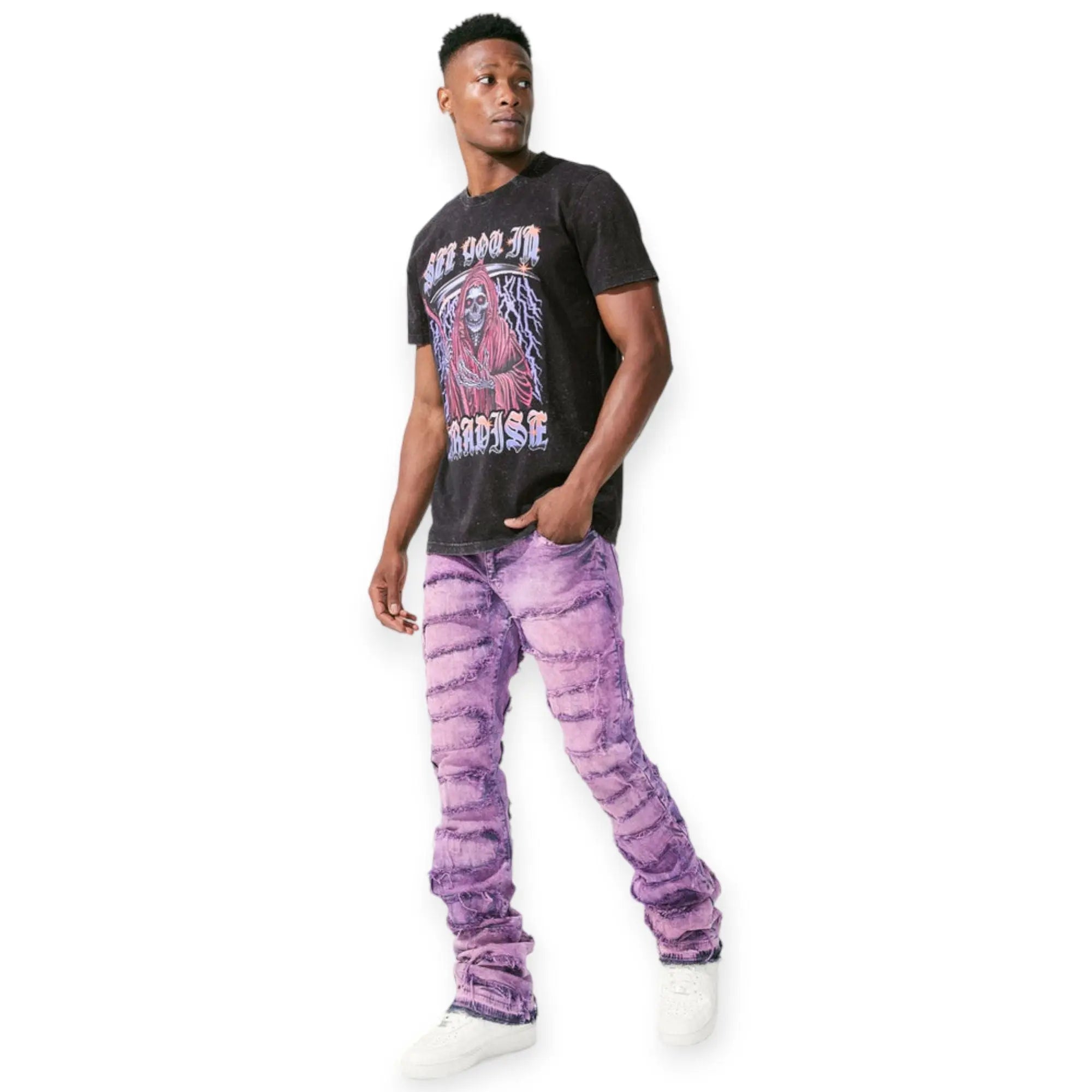 Jordan Craig Men Stacked Denim Jeans (Blush) - Walmart.com