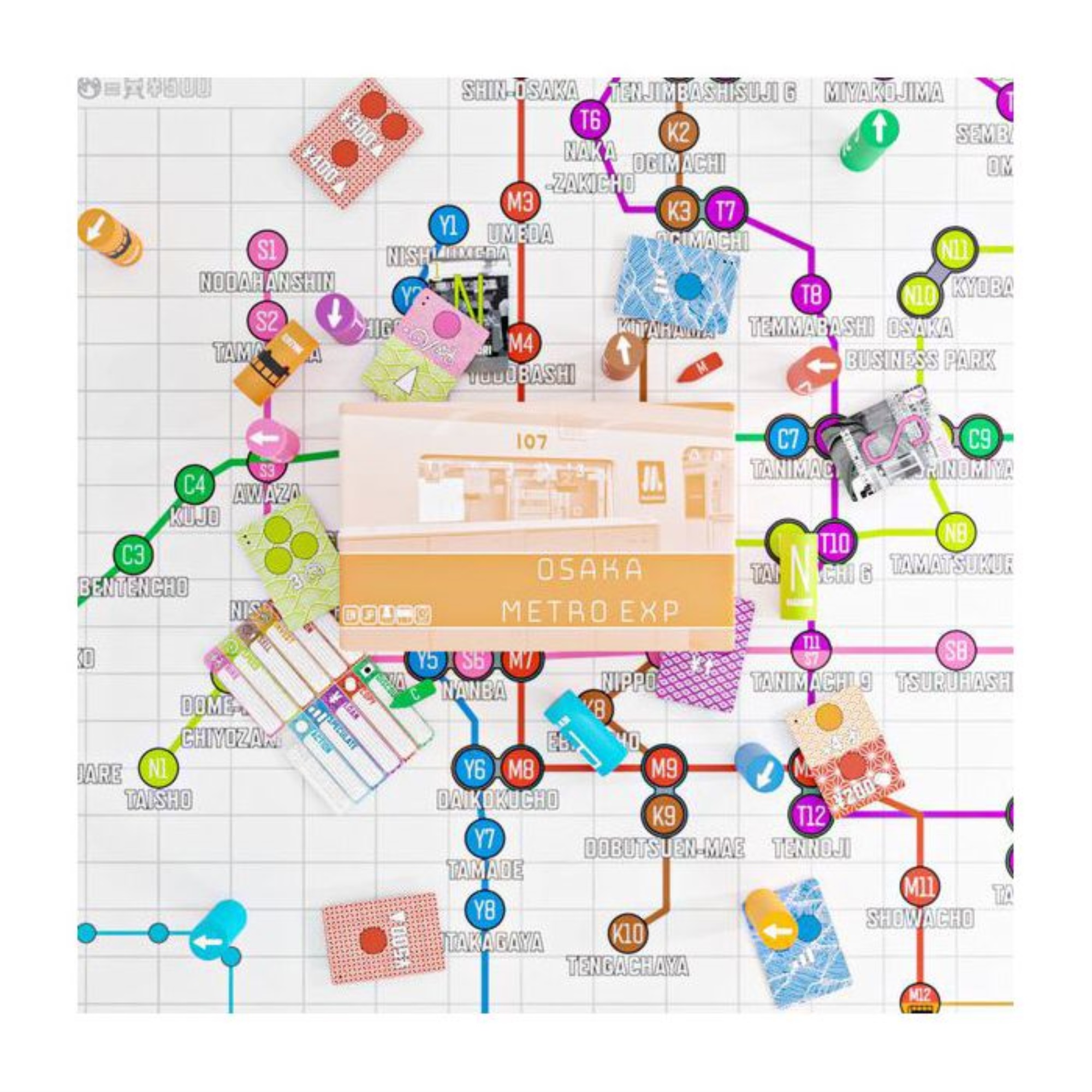 Jordan Draper Games JDGTKYOOSAK Tokyo Metro Osaka Expansion Board Game ...