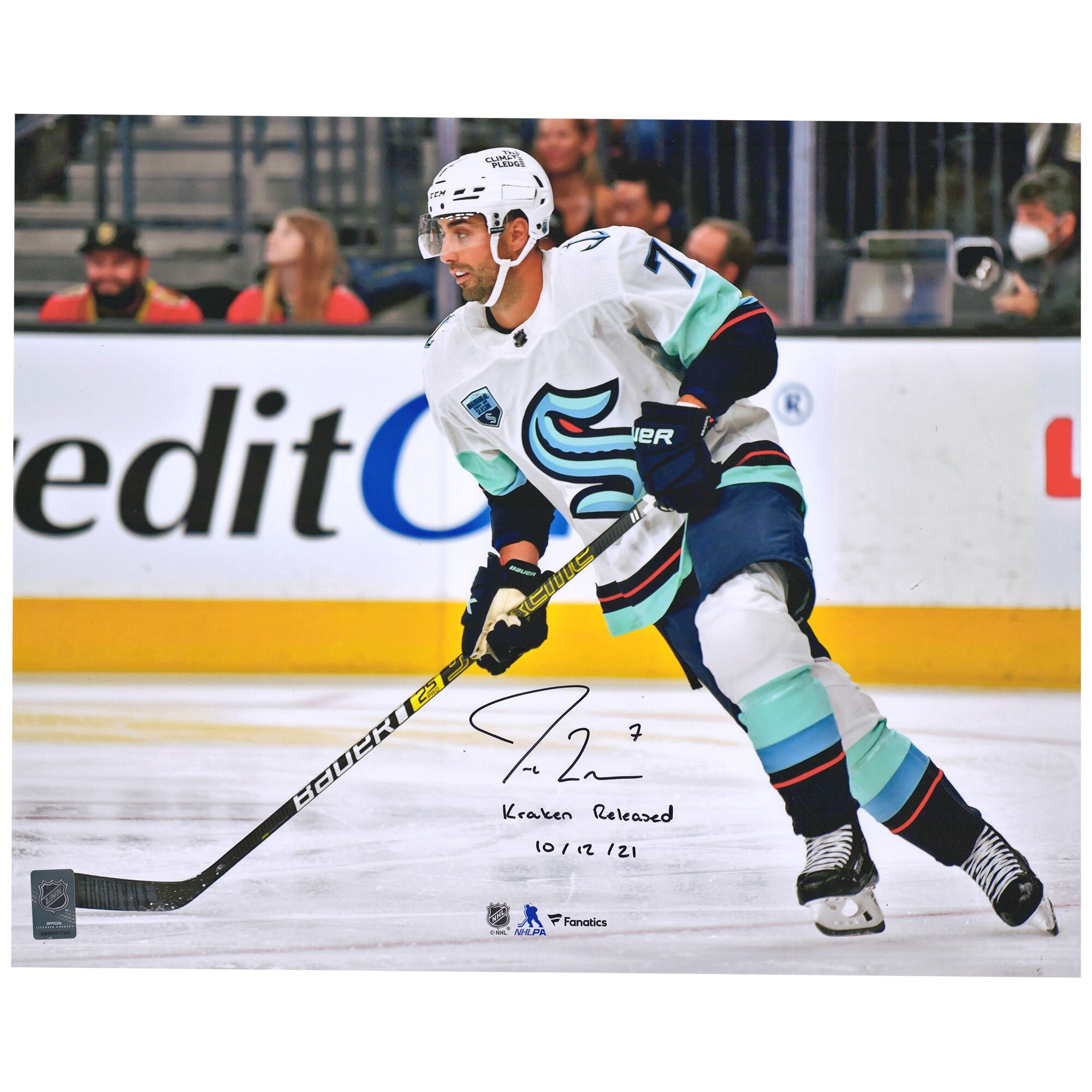 Jordan Eberle Seattle Kraken Autographed 16" x 20" First Game vs. Las ...